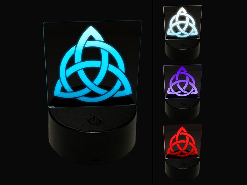 Celtic Triquetra Knot Silhouette 3D Illusion LED Night Light Sign ...
