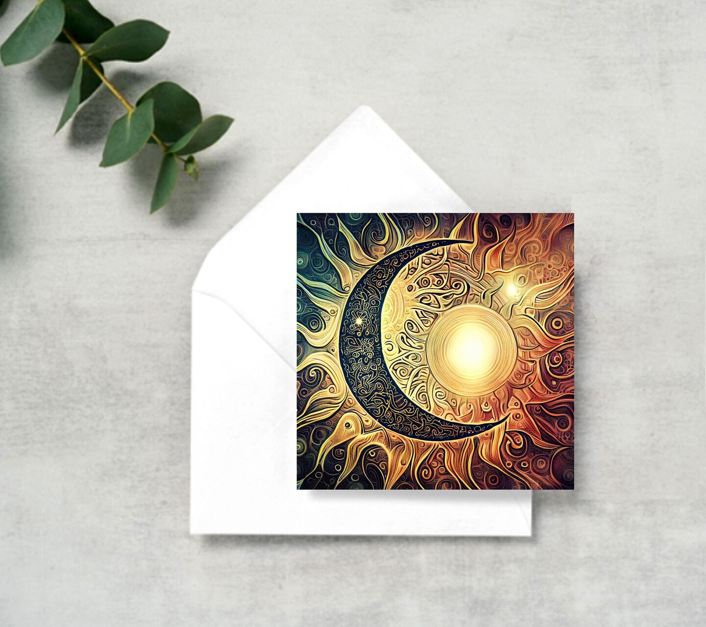 Sun and Moon Cards, Birthday Greeting Cards, Invitation Cards, Blank ...