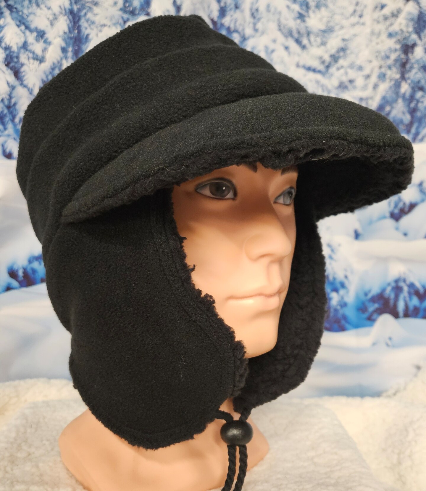 Black Anti Pill Fleece Aviator Hat with Visor | MakerPlace by Michaels