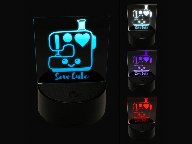 Sew Cute Kawaii Sewing Machine 3D Illusion LED Night Light Sign ...