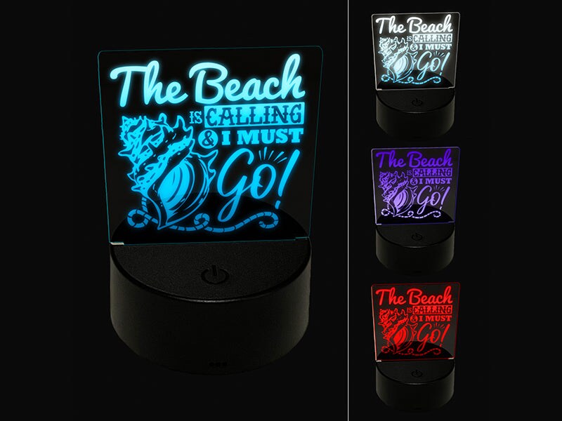 The Beach is Calling and I Must Go Conch Shell 3D Illusion LED Night ...