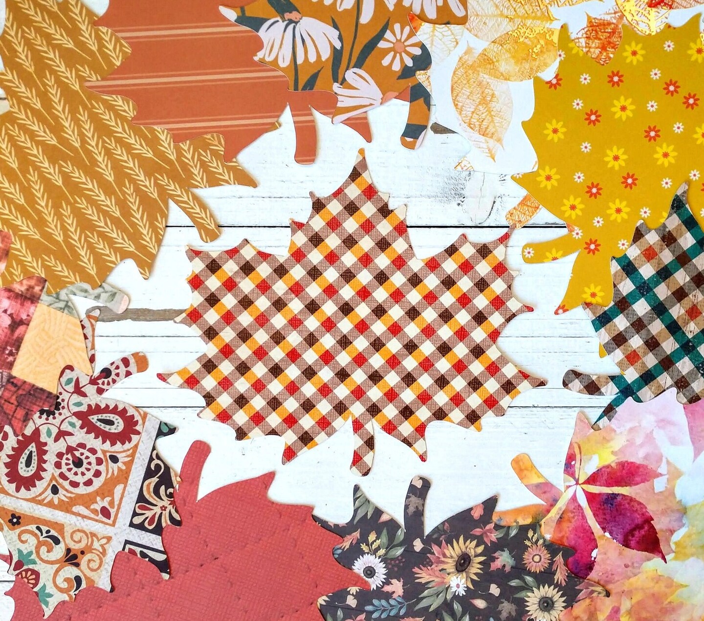 10 Large Fall Leaf Die Cuts 6", Autumn Leaves Cutouts for Banners ...