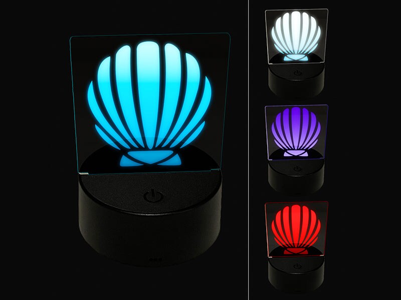 Scallop Seashell Beach Shell Ocean 3D Illusion LED Night Light Sign ...