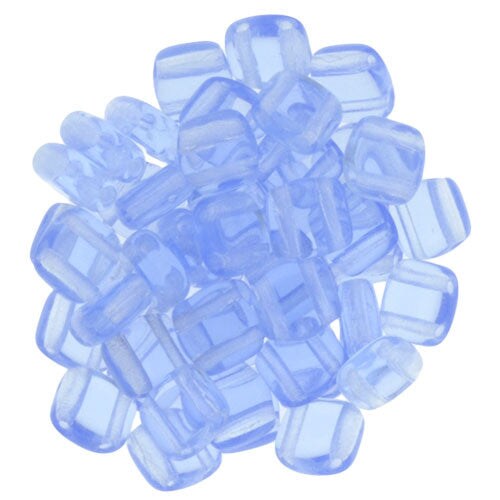 Czechmate 6mm Square Glass Czech Two Hole Tile Bead, Lt Sapphire | Michaels