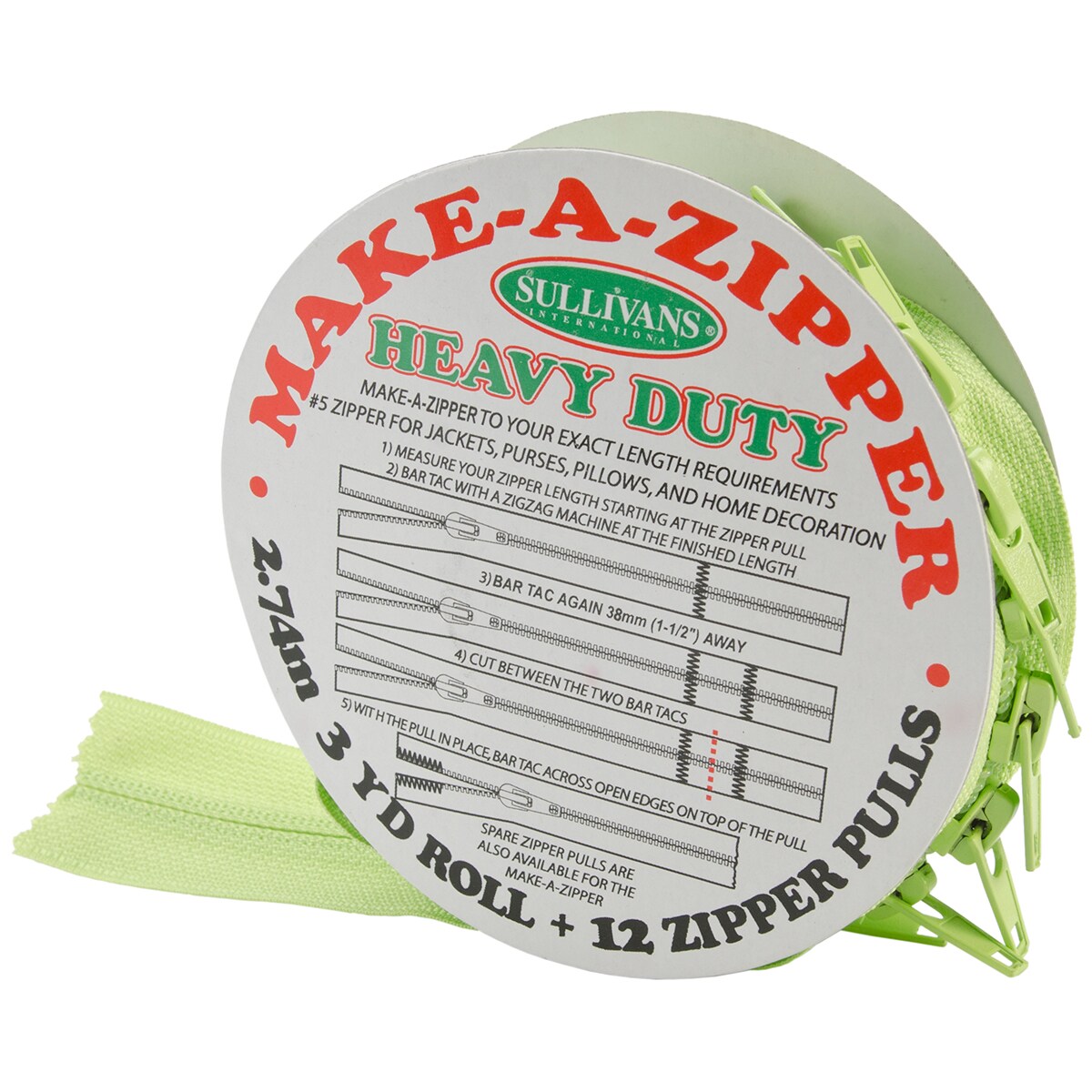 Sullivans Make-A-Zipper Kit Heavy-Duty 3Yd-Green | Michaels