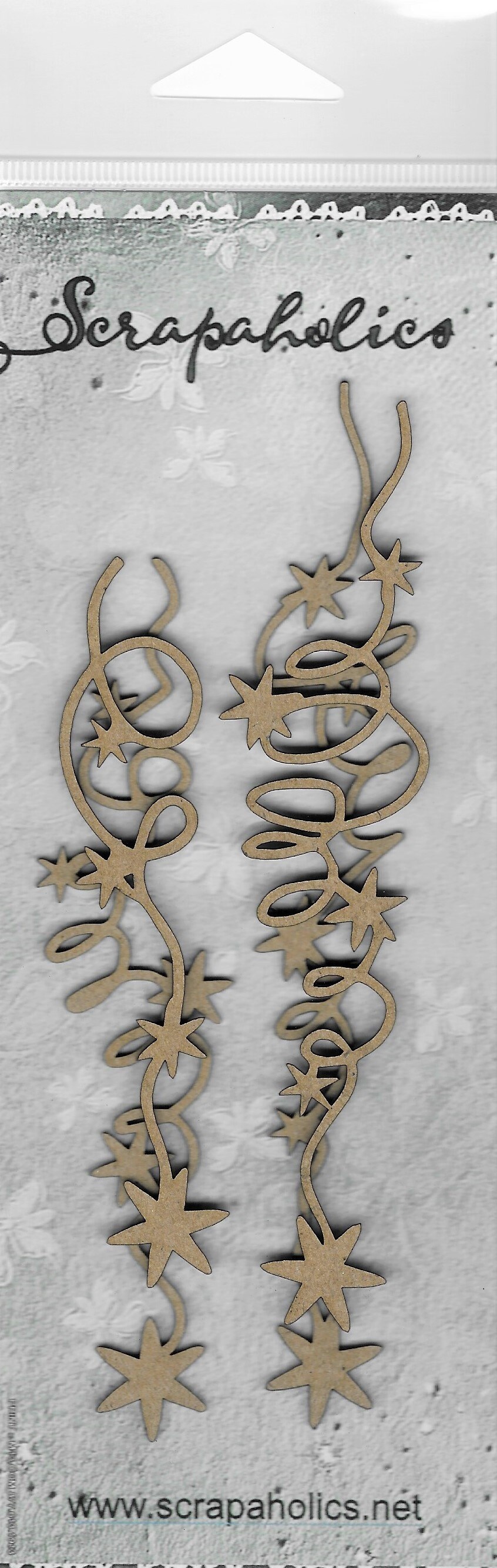 Scrapaholics Laser Cut Chipboard 1.8mm Thick-Scribble Star Dangles, 4 ...