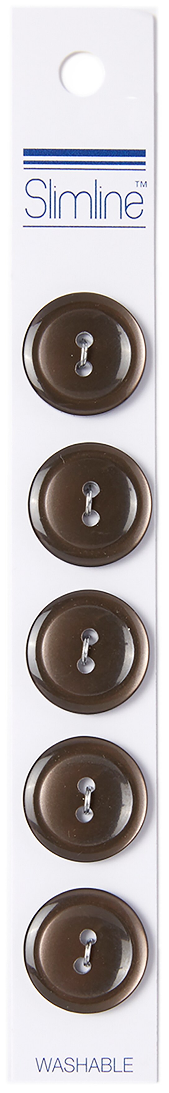 Slimline Buttons Series 1-Dark Brown 2-Hole 3/4" 5/Pkg | Michaels