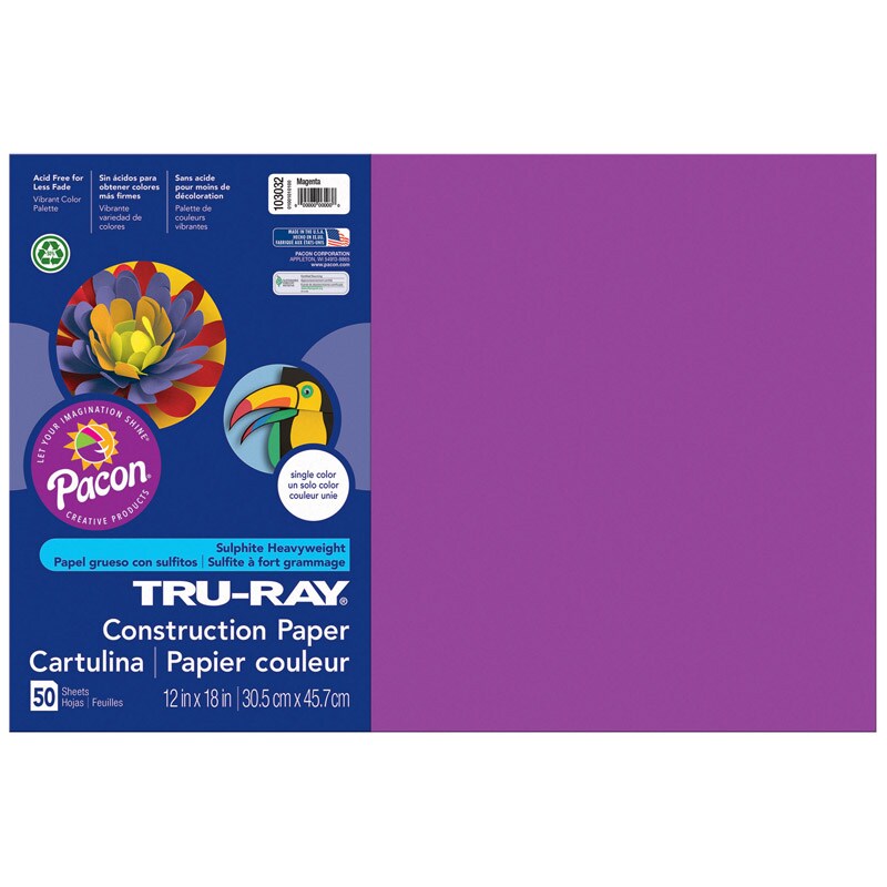 Construction Paper, Magenta, 12" x 18", 50 Sheets | Michaels