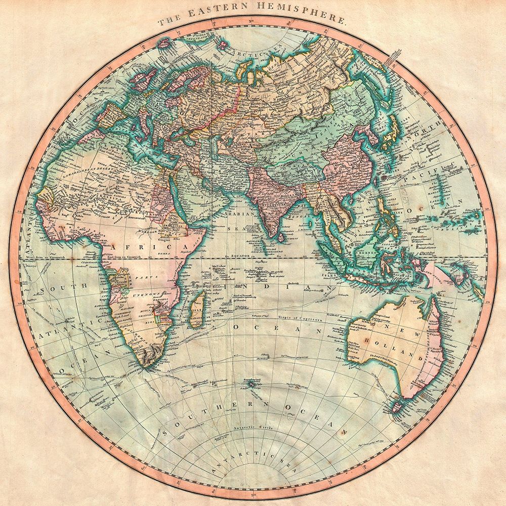 Map of the Eastern Hemisphere Poster Print by Cary John - Item ...