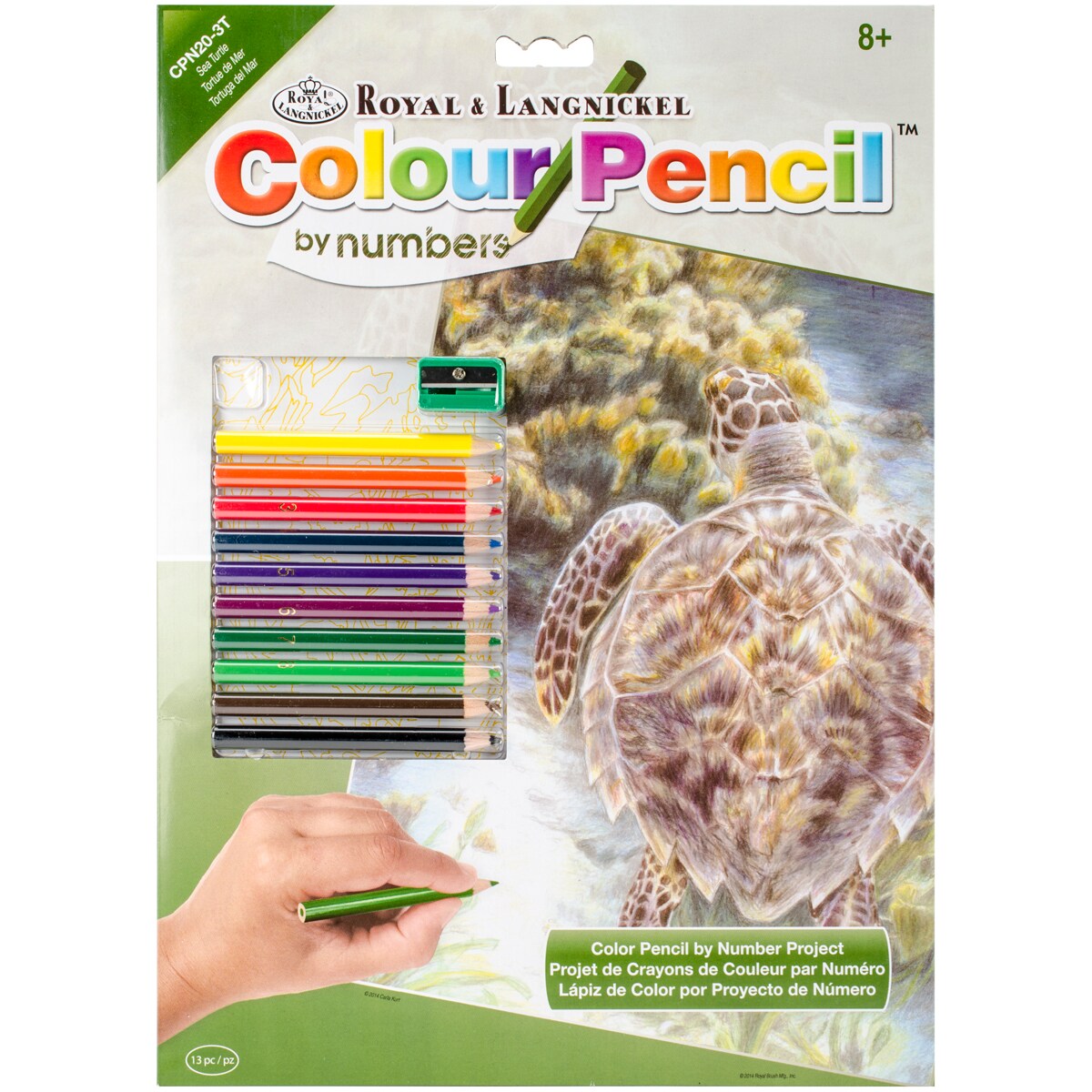 Royal & Langnickel Color Pencil By Number Kit 8.75"X11.75"-Sea Turtle ...
