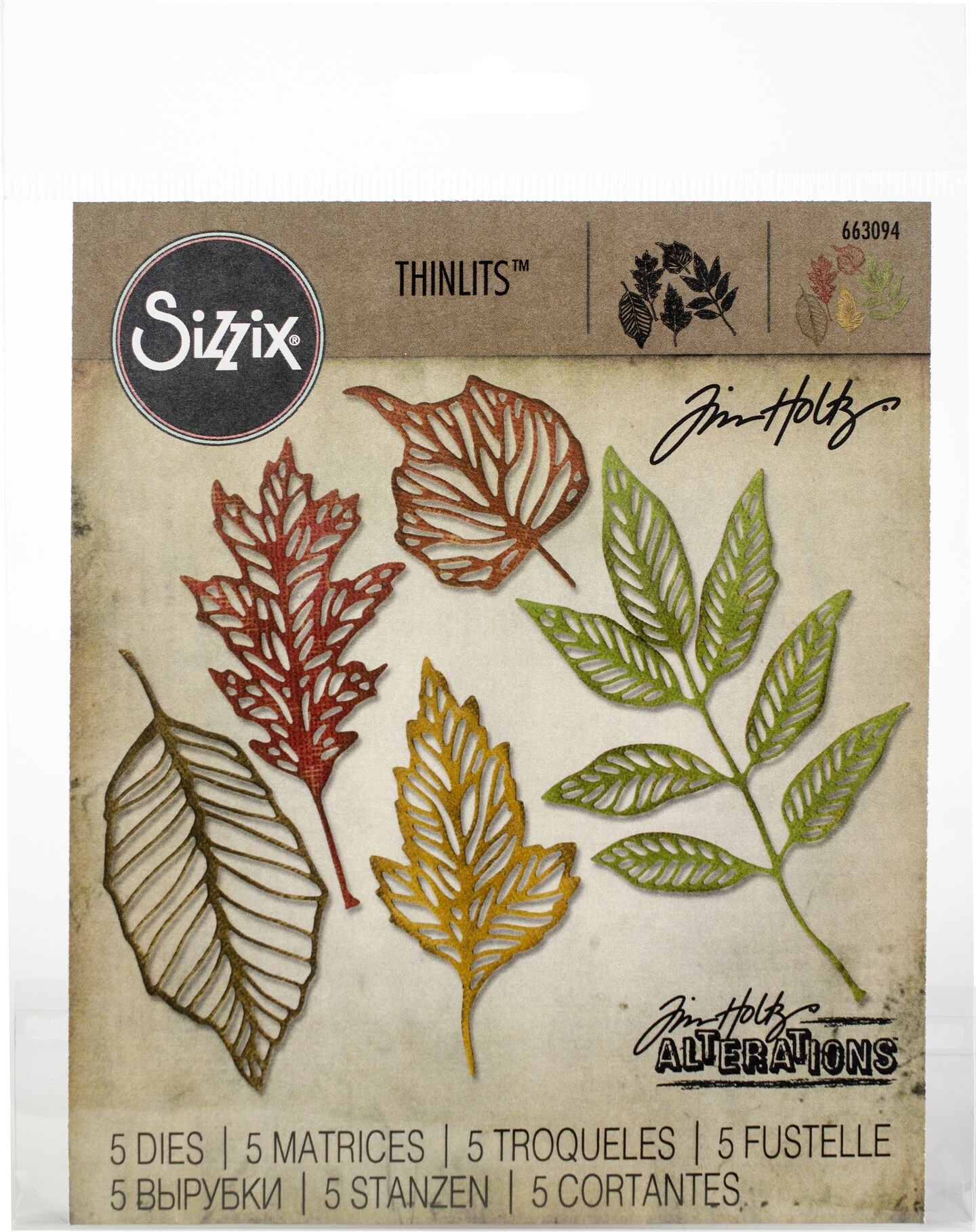 Sizzix Thinlits Dies By Tim Holtz 5/Pkg-Skeleton Leaves | Michaels
