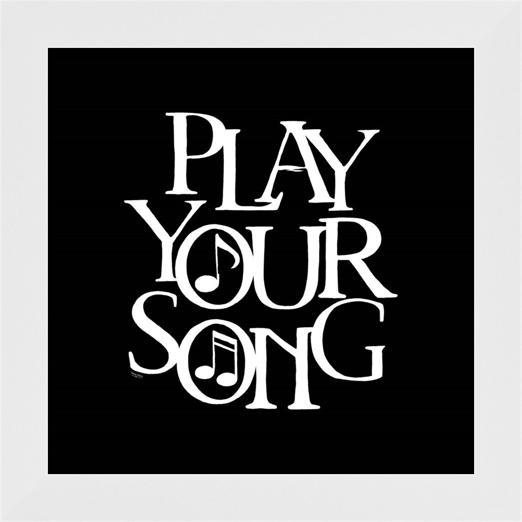 Moved by Music black VIII-Your Song by Tara Reed 14" x 14" Framed Wall ...