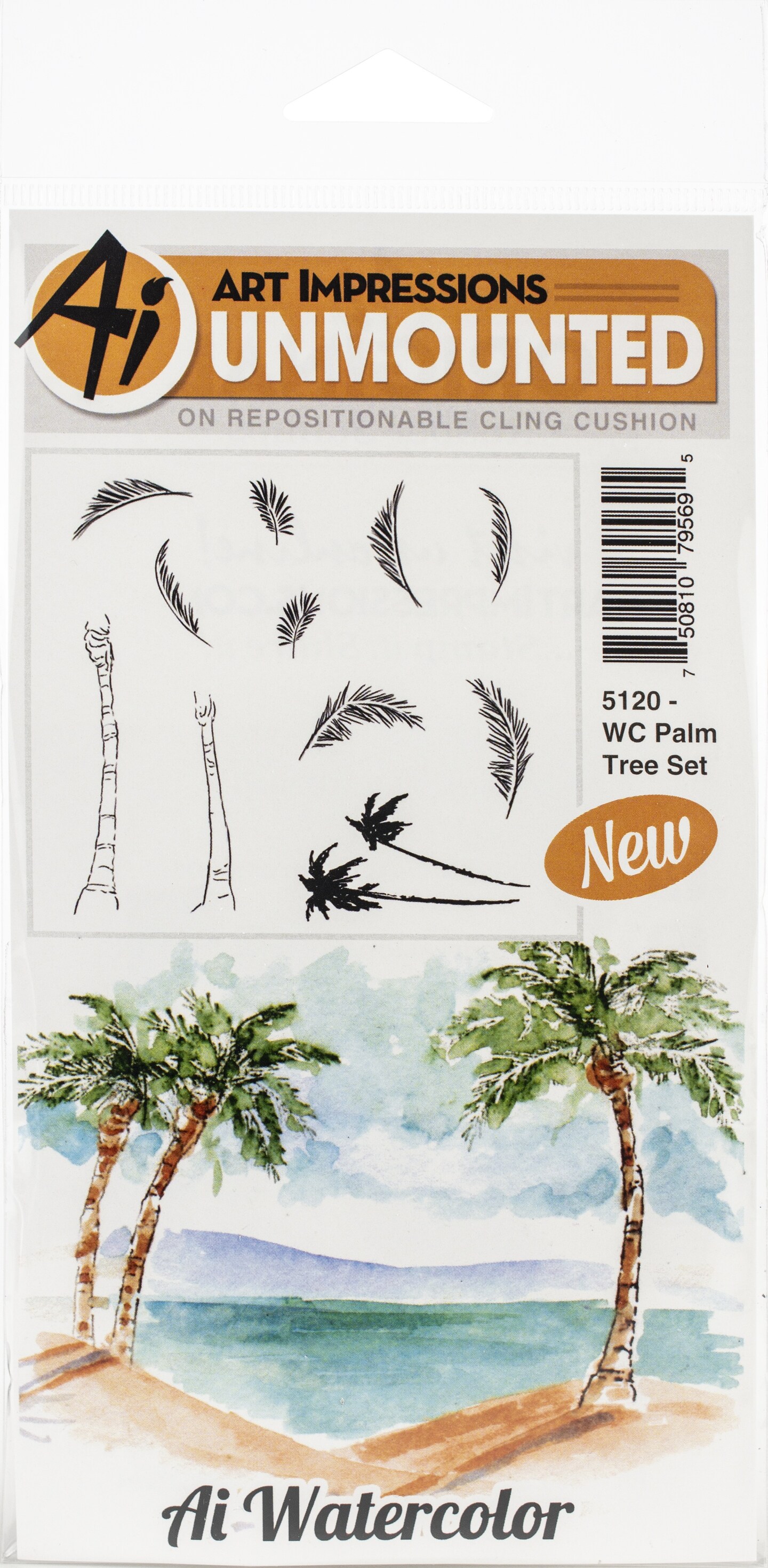 Art Impressions Watercolor Cling Rubber Stamps-Palm Tree | Michaels