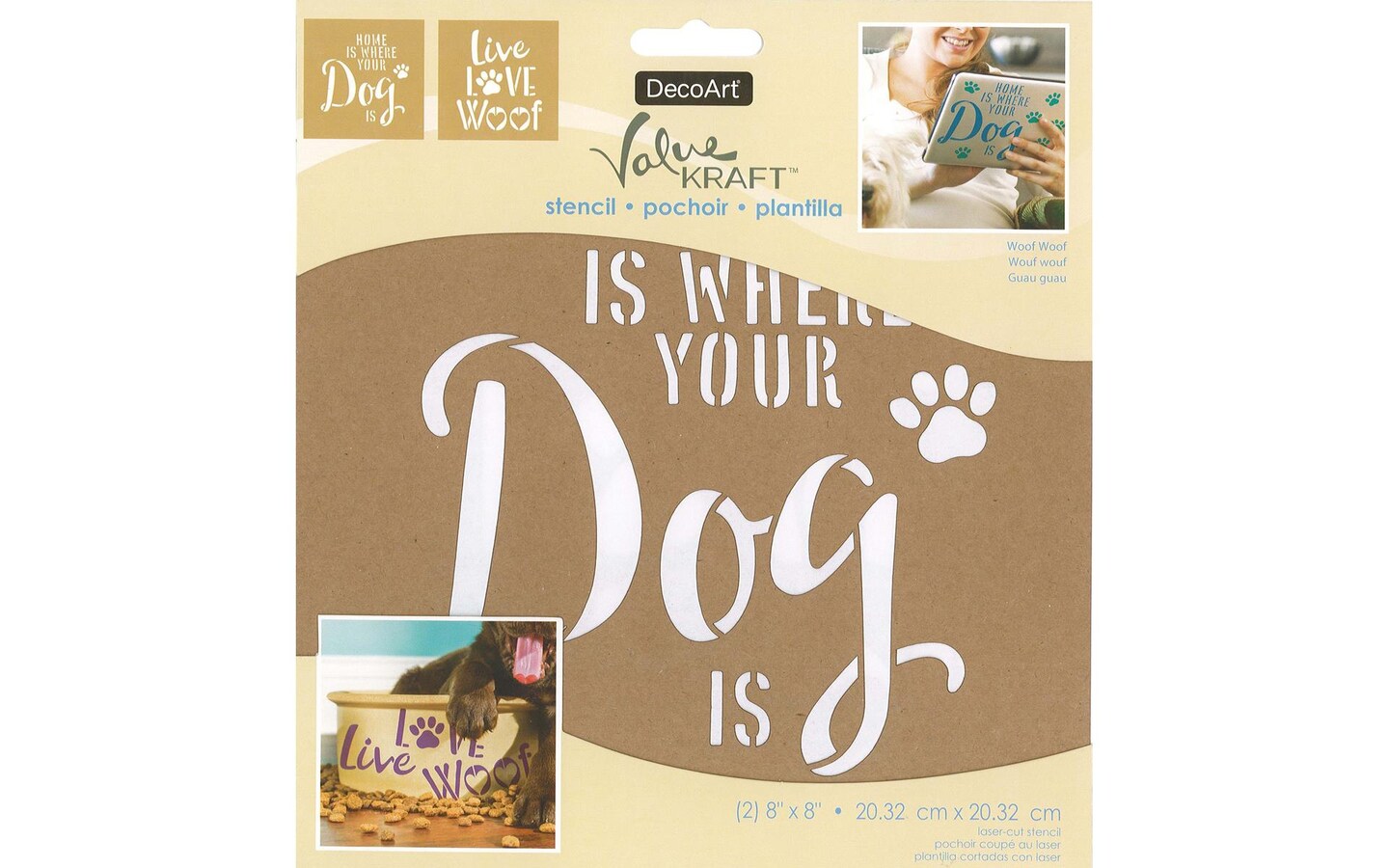 Decoart Value Kraft Stencil 8X8 Woof Woof | Michaels