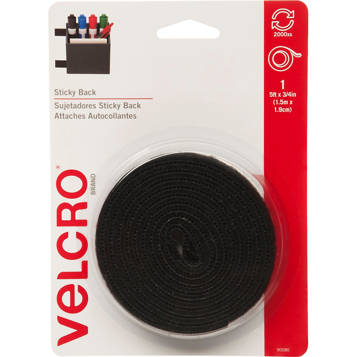 VELCRO(R) Brand Sticky Back Tape .75"X5'-Black | Michaels