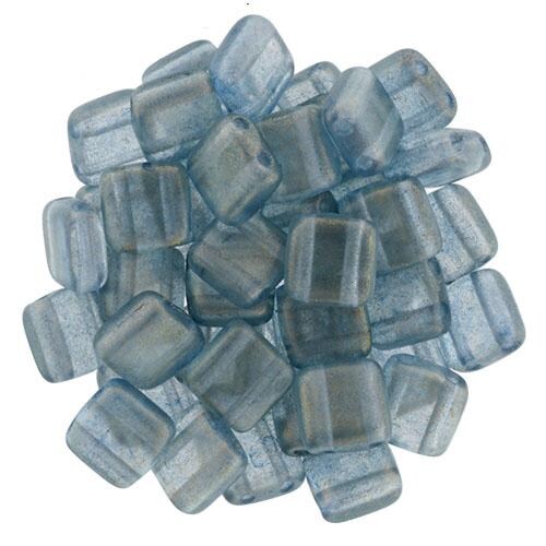Czechmate 6mm Square Glass Czech Two Hole Tile Bead, Halo - Shadows ...