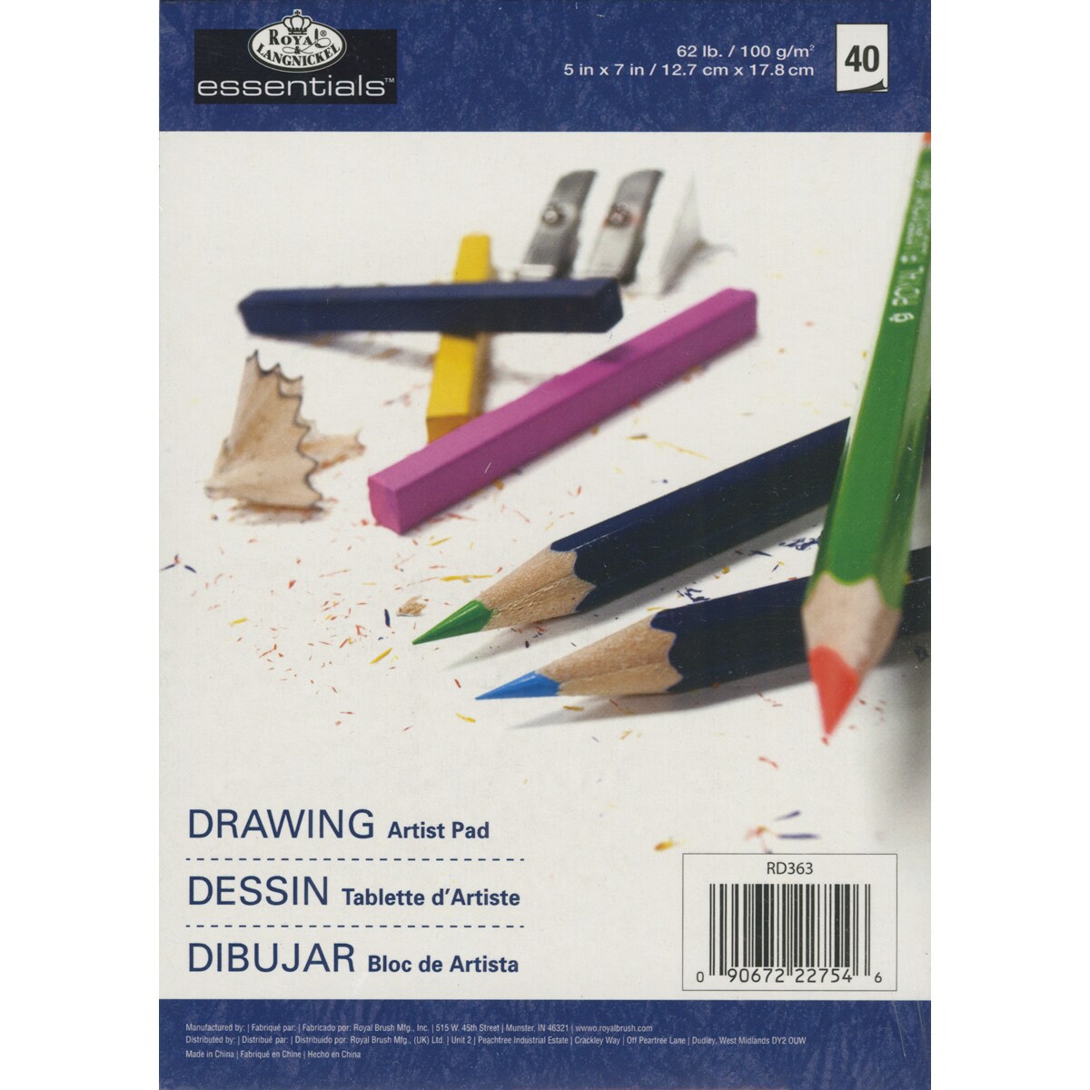 Royal Langnickel essentials(TM) Drawing Artist Paper Pad-5"X7", 40 ...