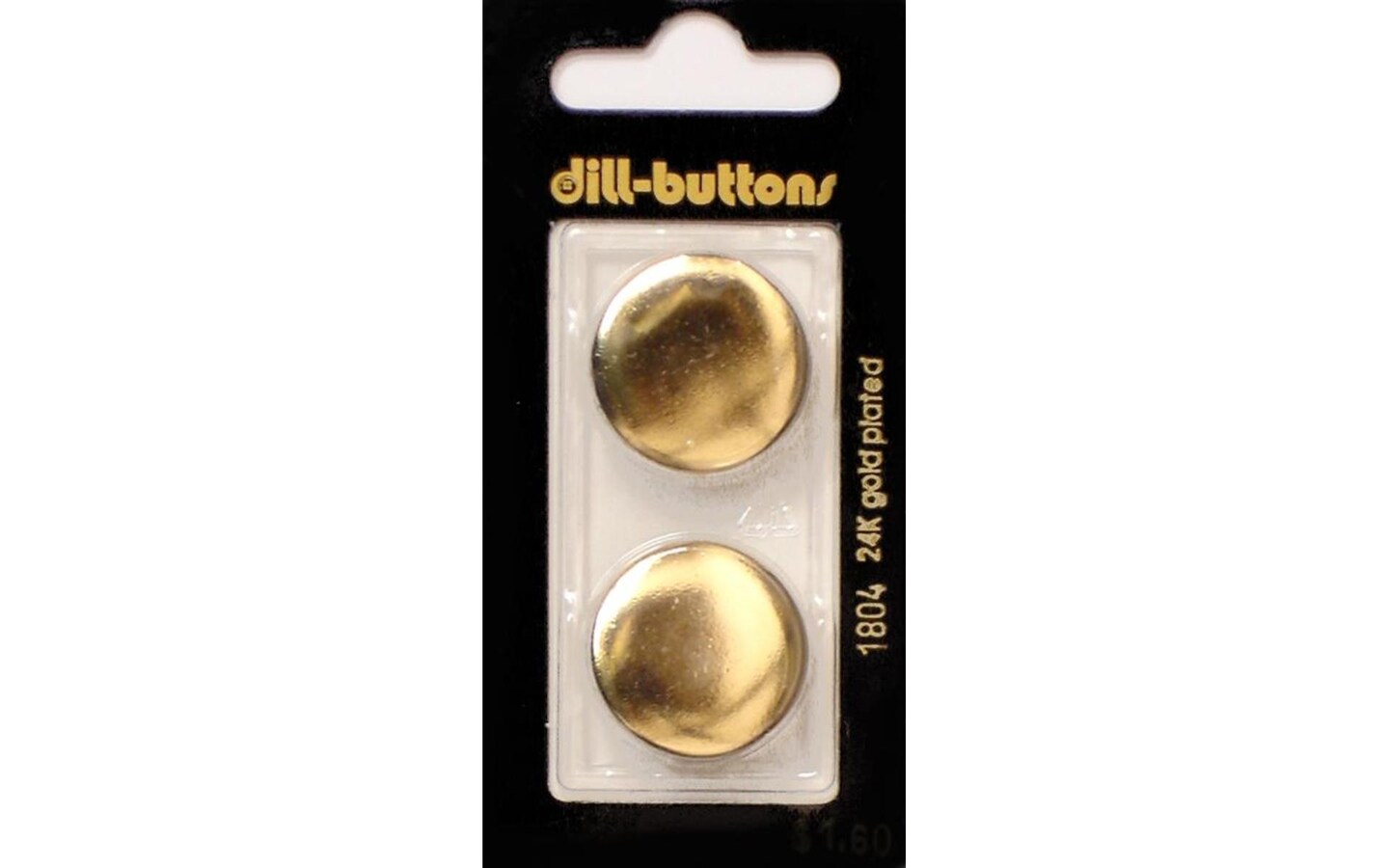 Dill Buttons 23Mm 2Pc Shank Metal Gold | Michaels