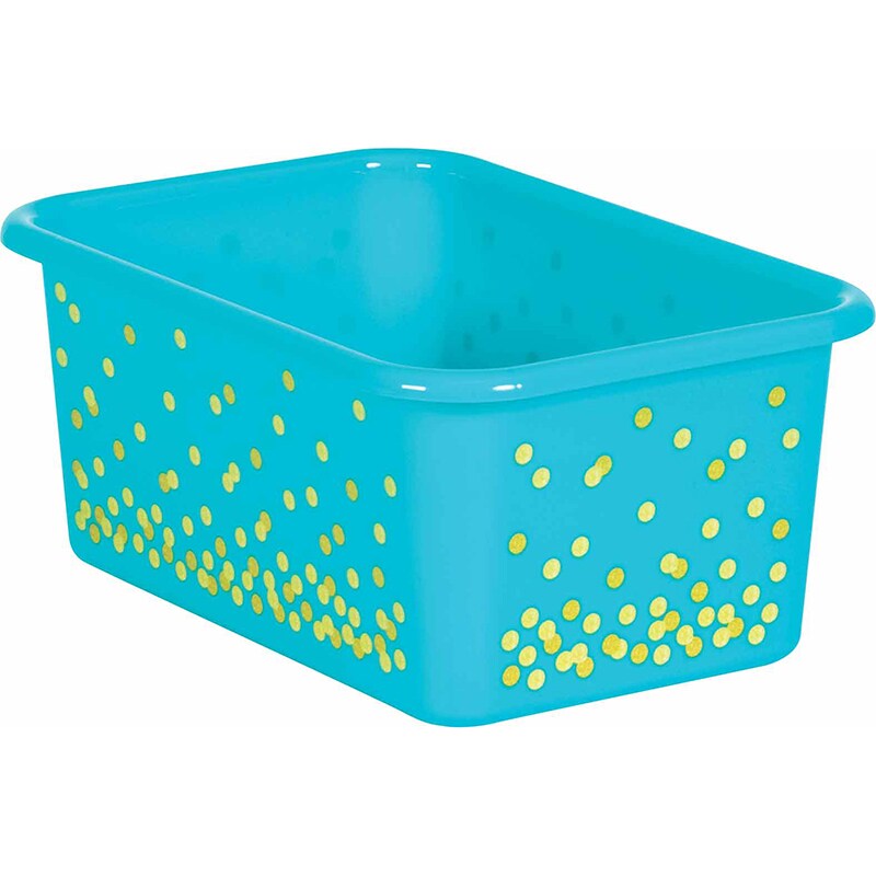 Teal Confetti Small Plastic Storage Bin | Michaels