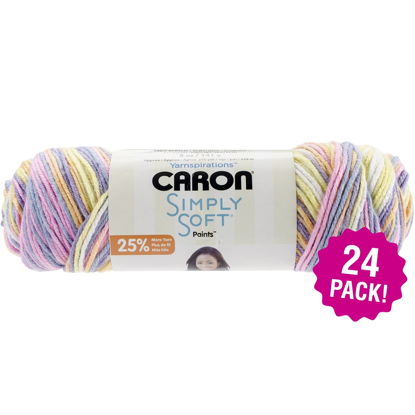 Multipack of 24 - Caron Simply Soft Paints Yarn-Baby Brights | Michaels
