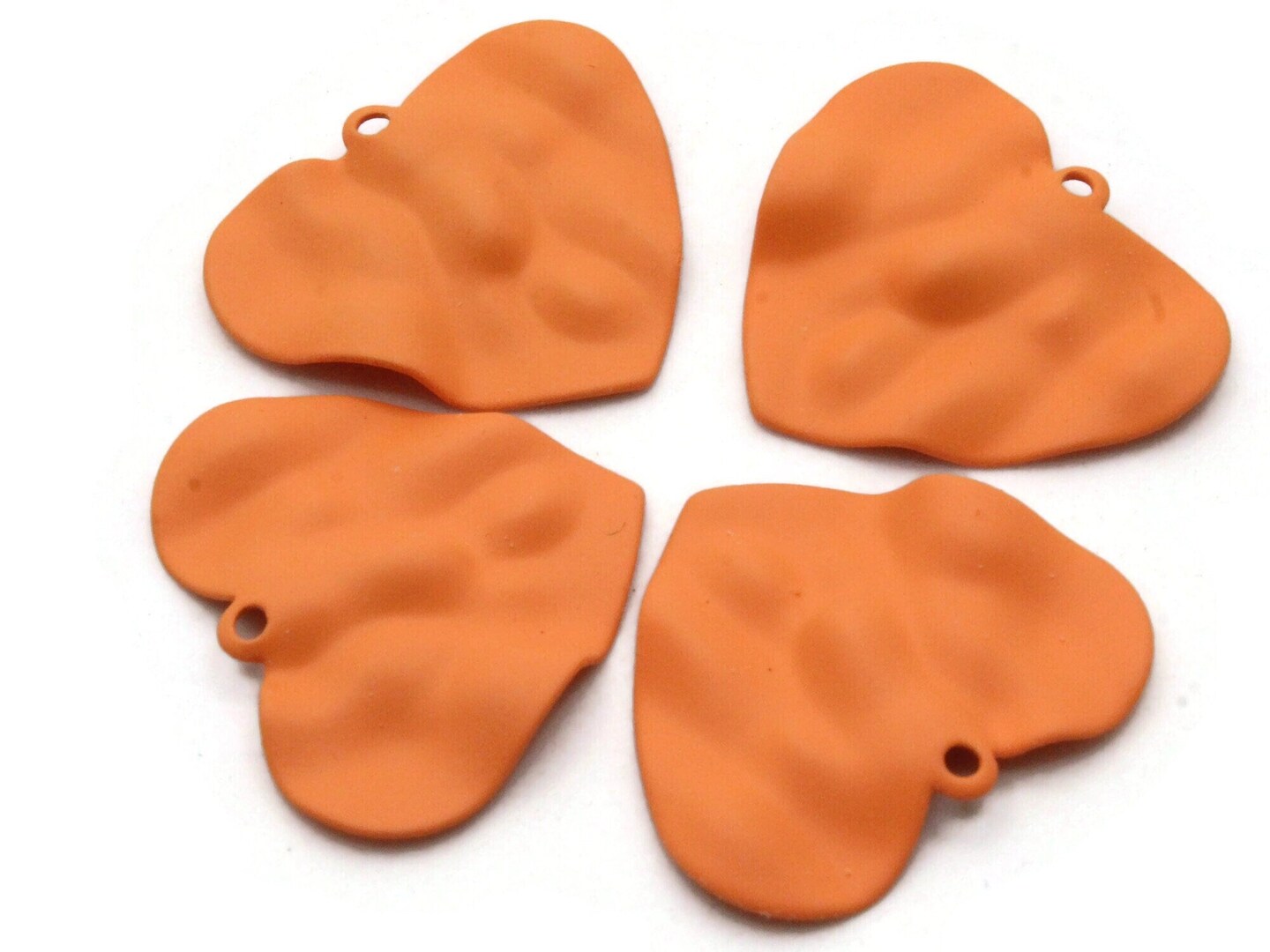 4 28mm Orange Painted Iron Metal Heart Charms | Michaels
