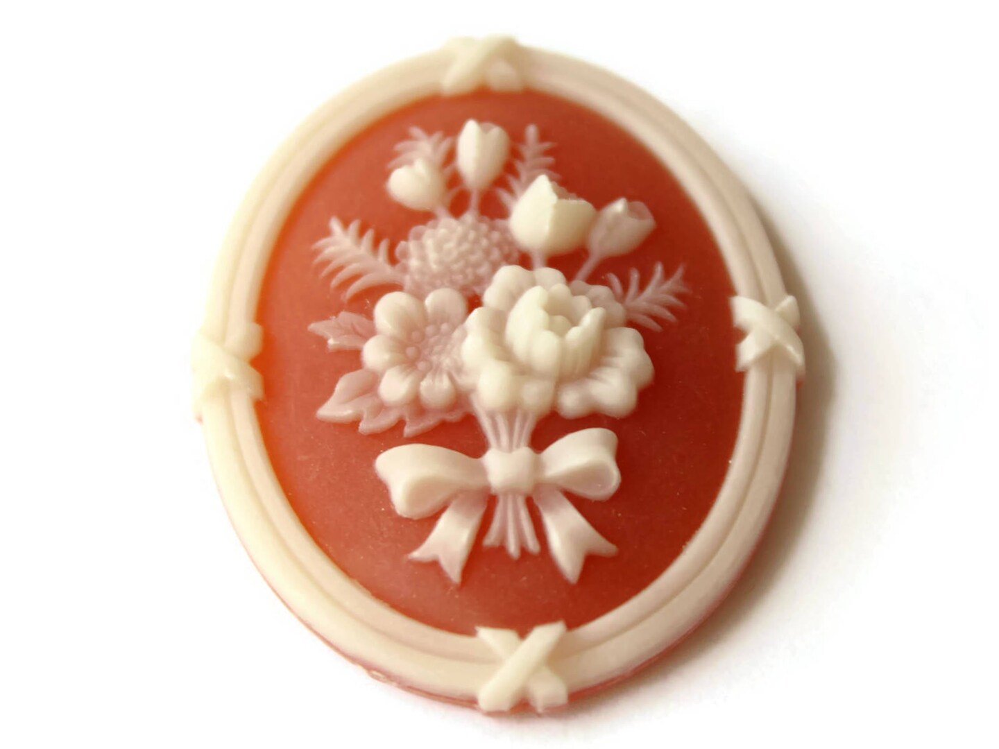 3 41mm Flower Motif Vintage Carnelian Cameo Cabochons | Michaels