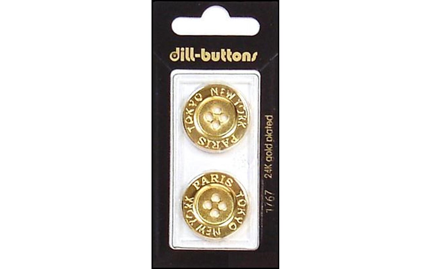 Dill Buttons 23Mm 2Pc 4 Hole Gold Metal | Michaels
