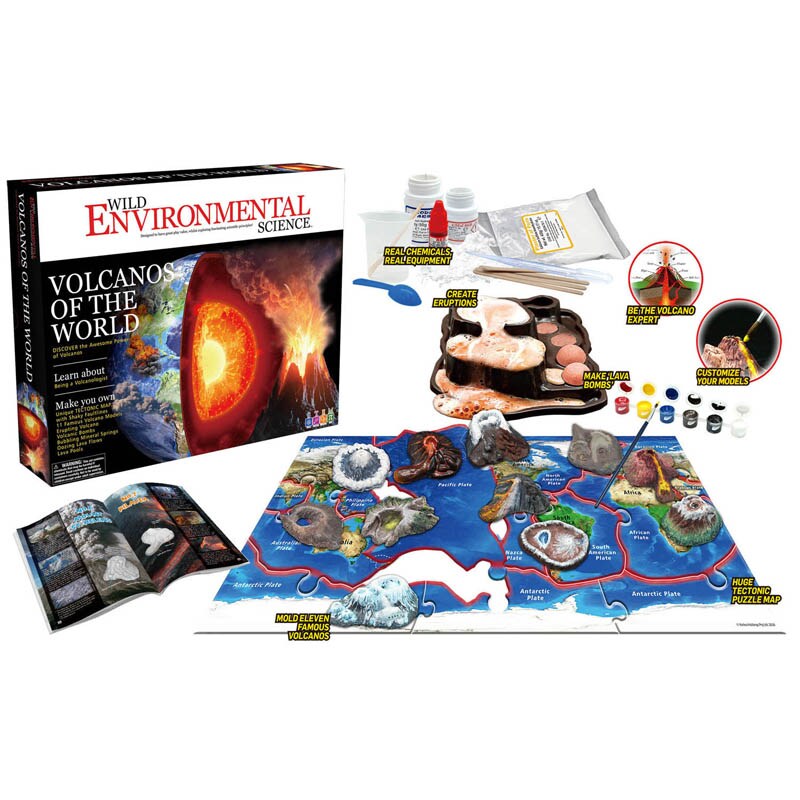 Volcanos of the World - Science Kit for Ages 8+ - Create 11 Volcanos ...