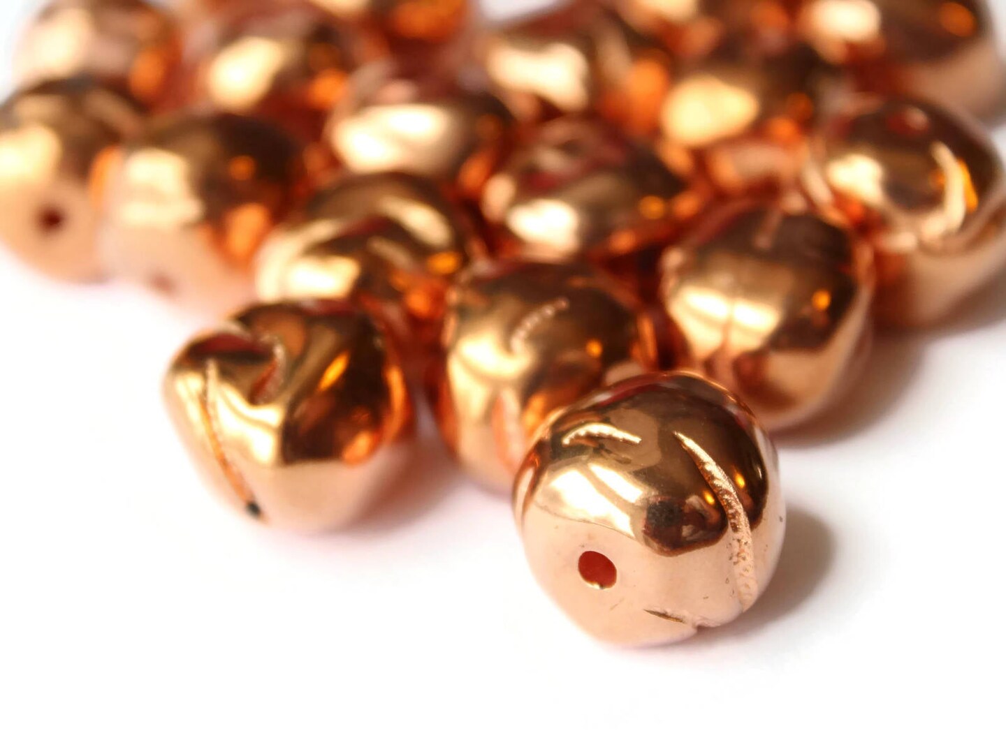 20 14mm Copper Nugget Vintage New Old Stock Beads Copper Plated Acrylic ...