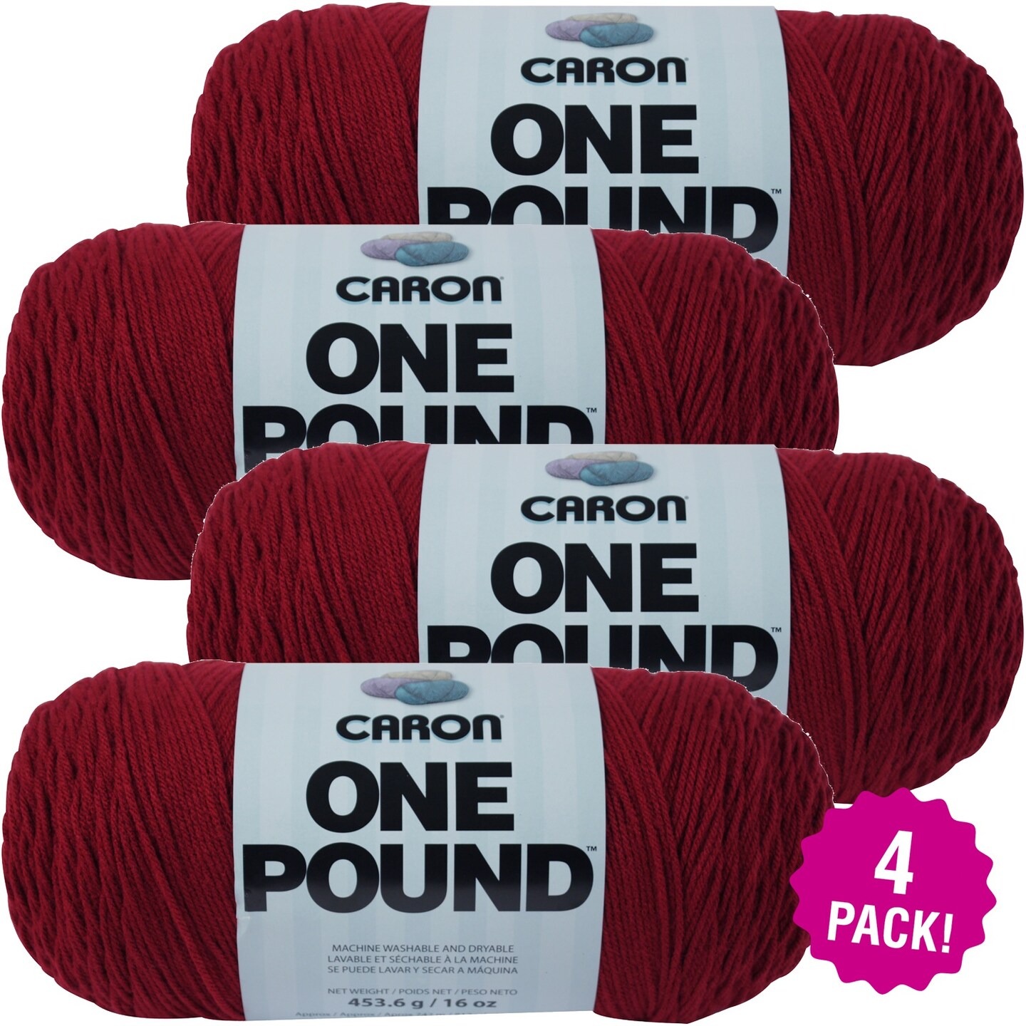 Multipack of 4 - Caron One Pound Yarn-Claret, Count: 4 | Michaels