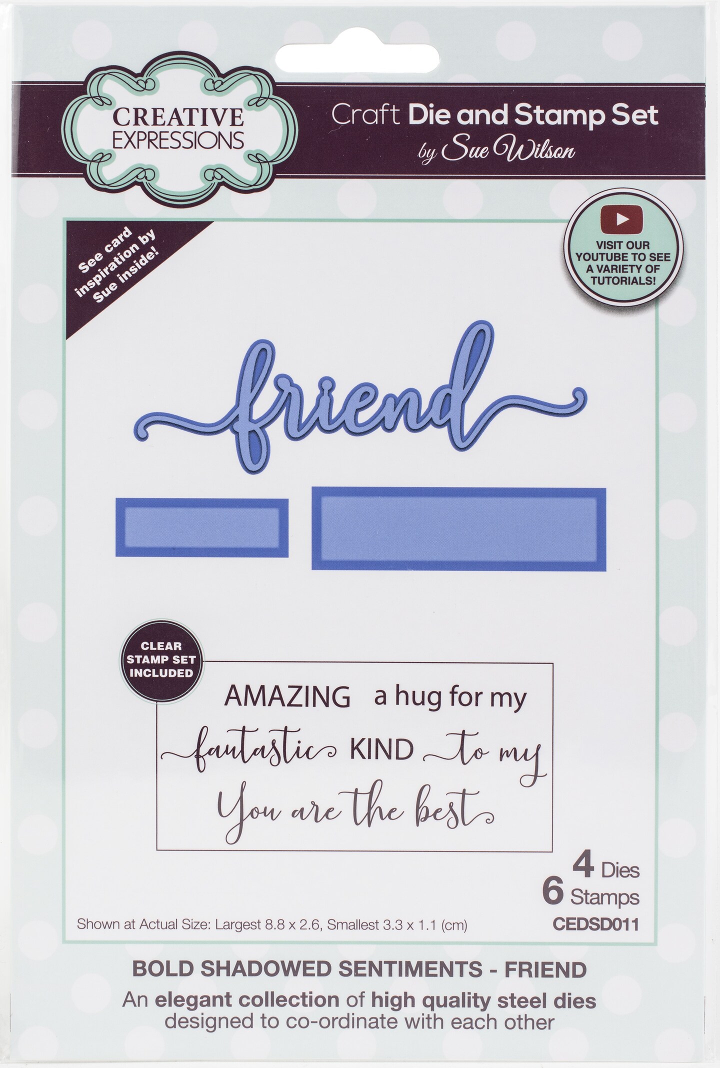 Creative Expressions Craft Die And Stamp Set By Sue Wilson-Bold ...