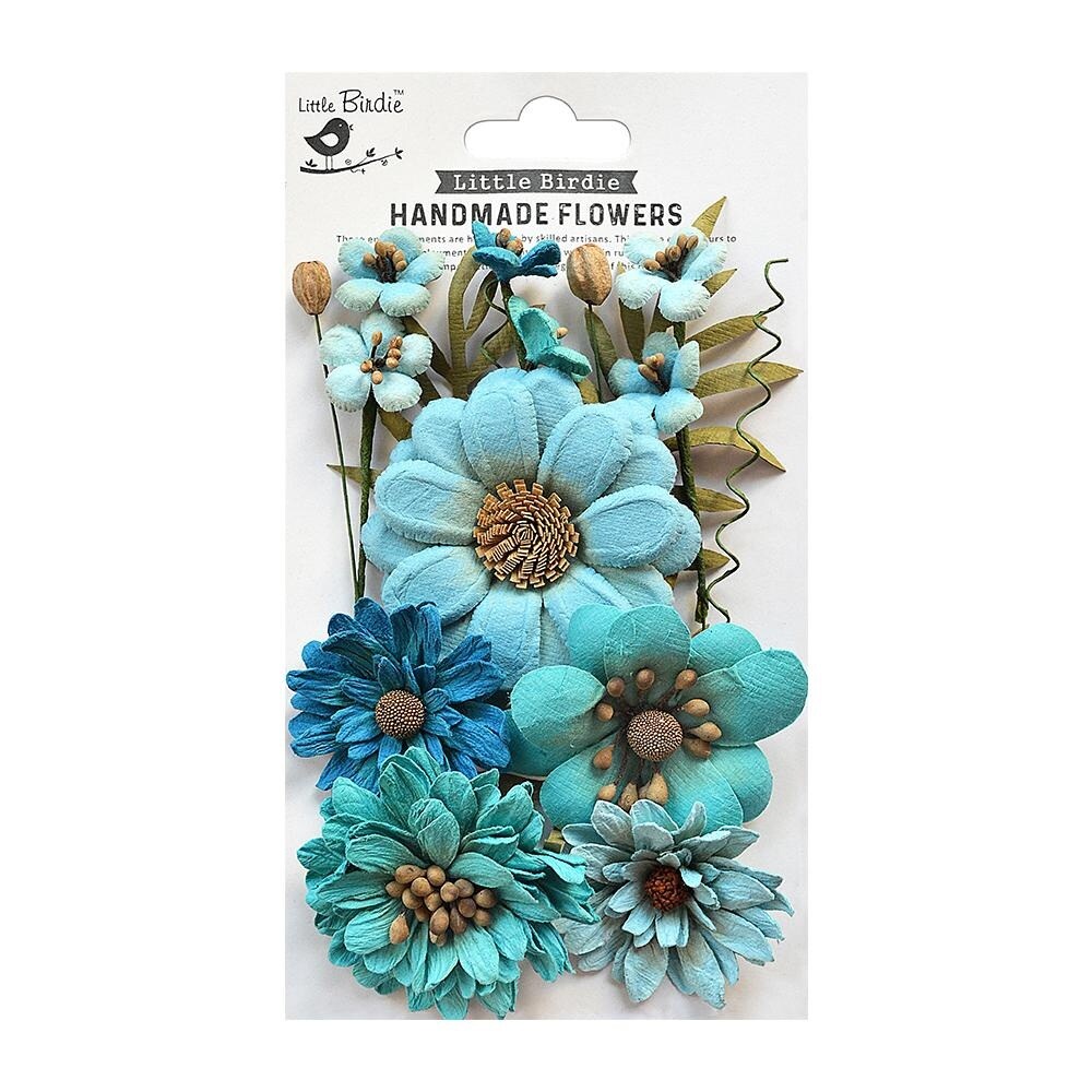 Little Birdie Heleen Paper Flowers 12/Pkg, Color: Aqua Medley | Michaels