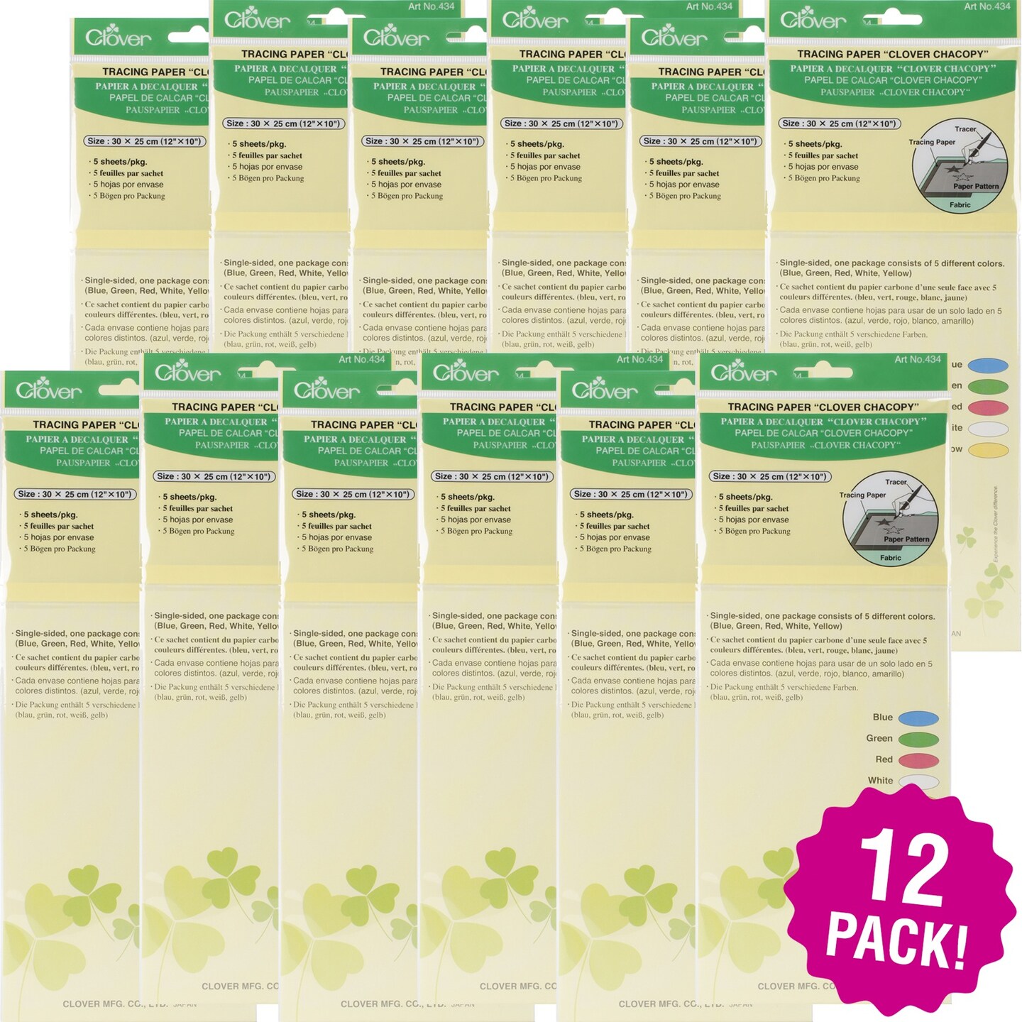 Multipack of 12 - Clover Chacopy Tracing Paper 5/Pkg-12"X10" | Michaels