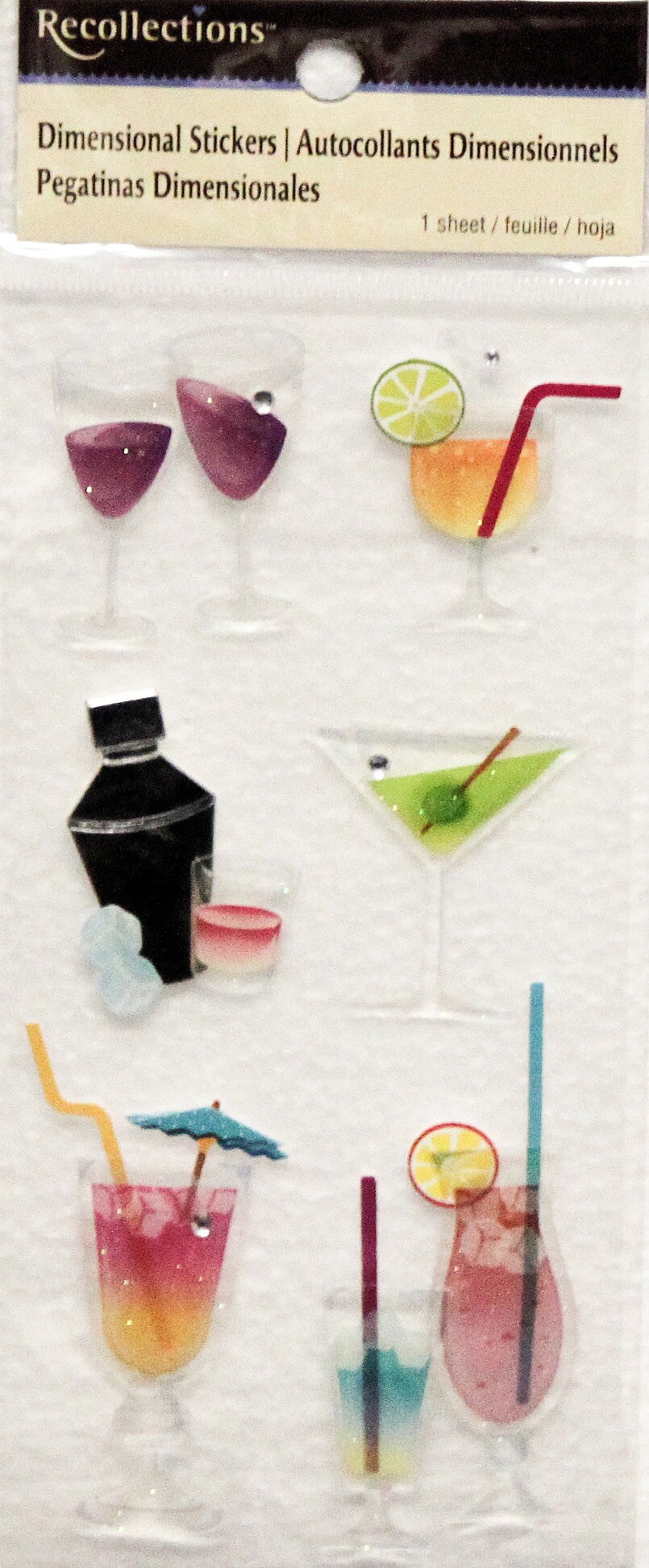Recollections Tropical Drinks Dimensional Stickers | Michaels