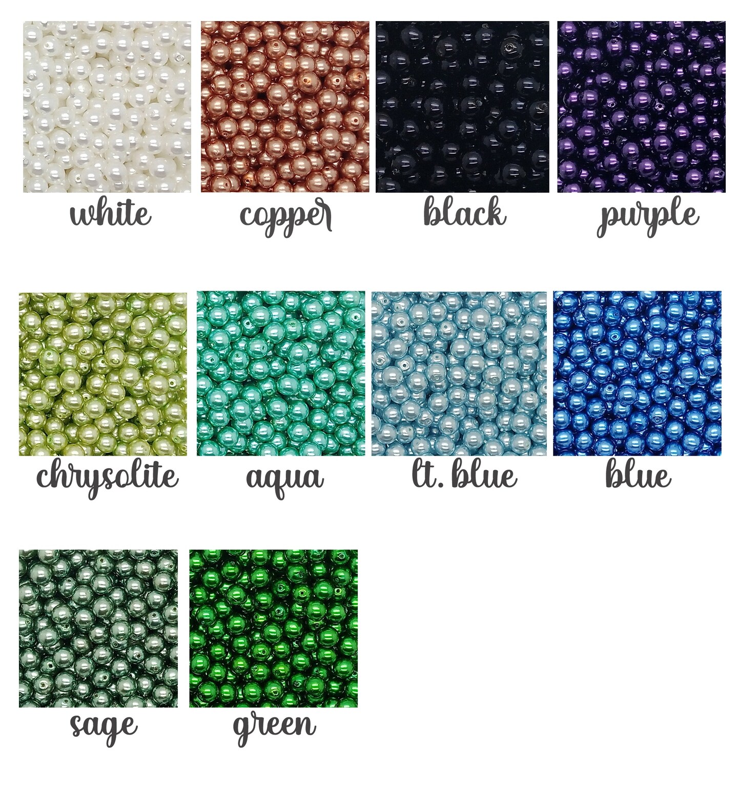 6mm Glass Pearl Dangles, 10 Charms in Your Choice of Colors ...