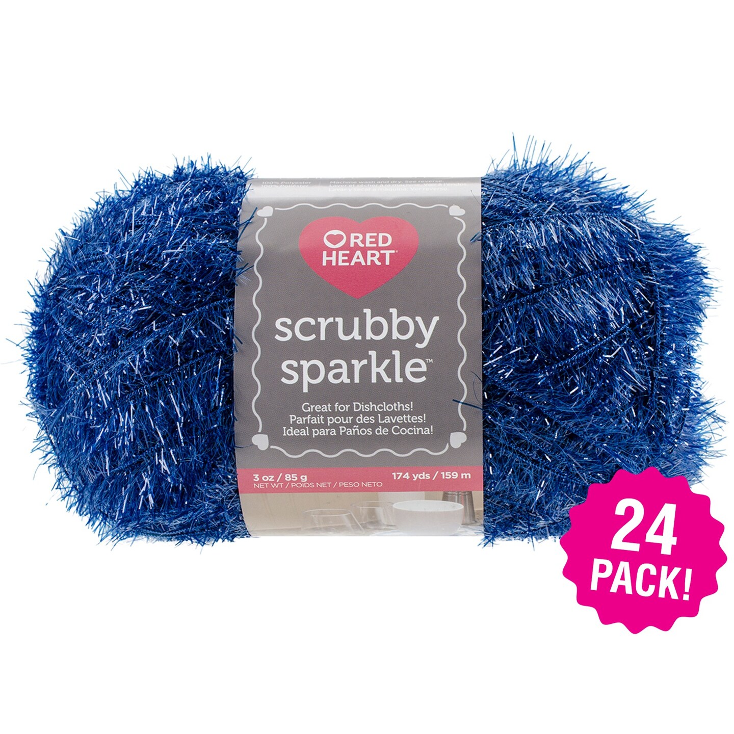 Multipack of 24 - Red Heart Scrubby Sparkle Yarn-Blueberry | Michaels