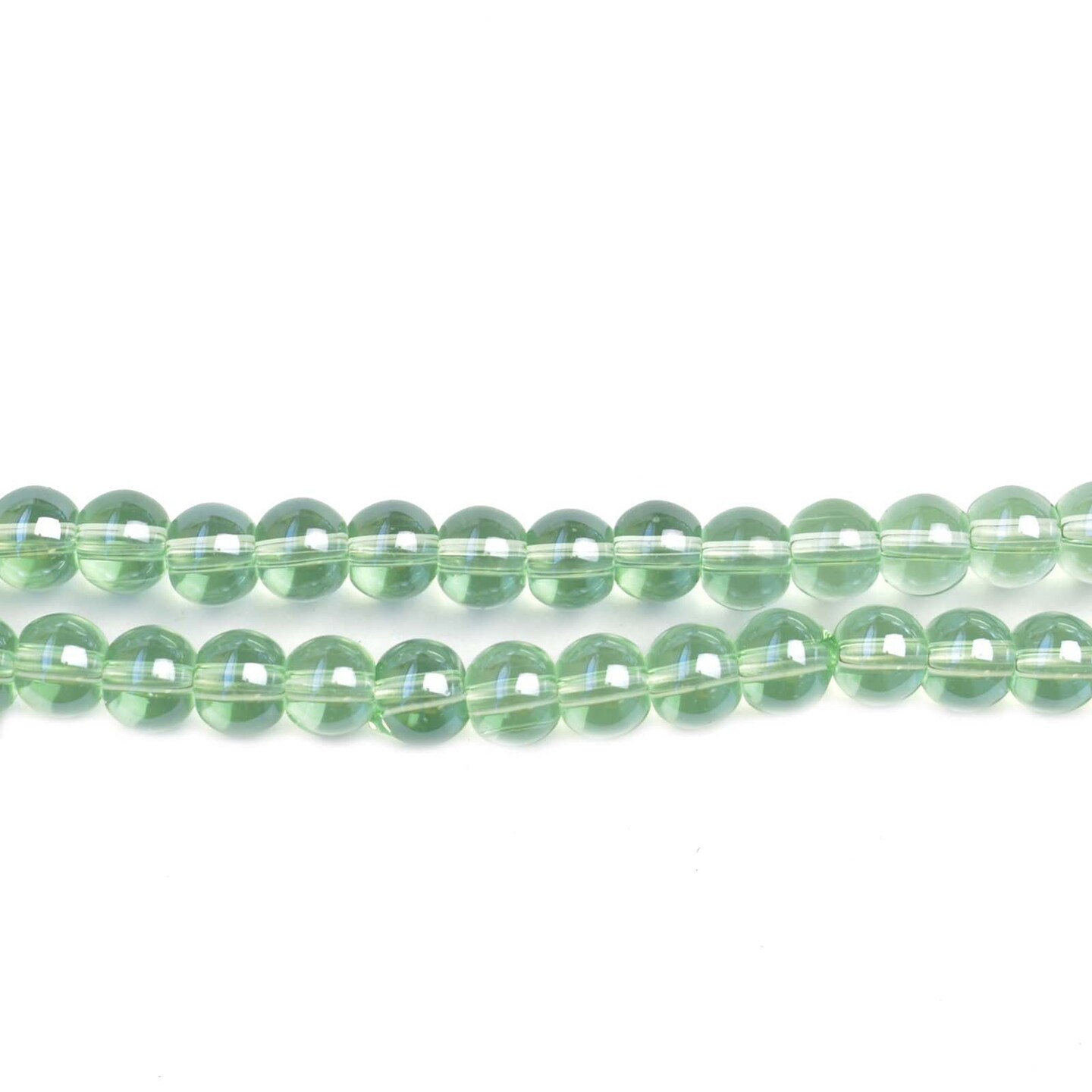 Glass Beads Round Light Green Luster | Michaels