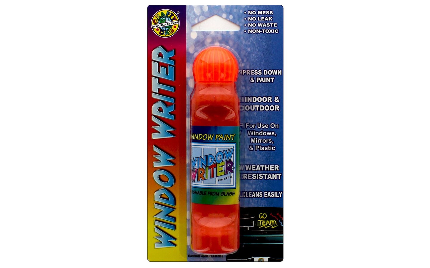 Crafty Dab Window Writer Window Paint Card Orange | Michaels