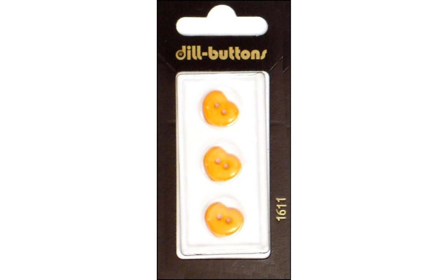 Dill Buttons 13Mm 3Pc 2 Hole Heart Orange | Michaels