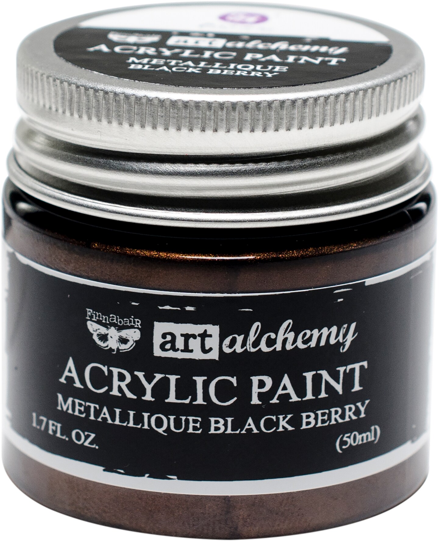 Finnabair Art Alchemy Acrylic Paint 1.7 Fluid Ounces-Metallique Black ...