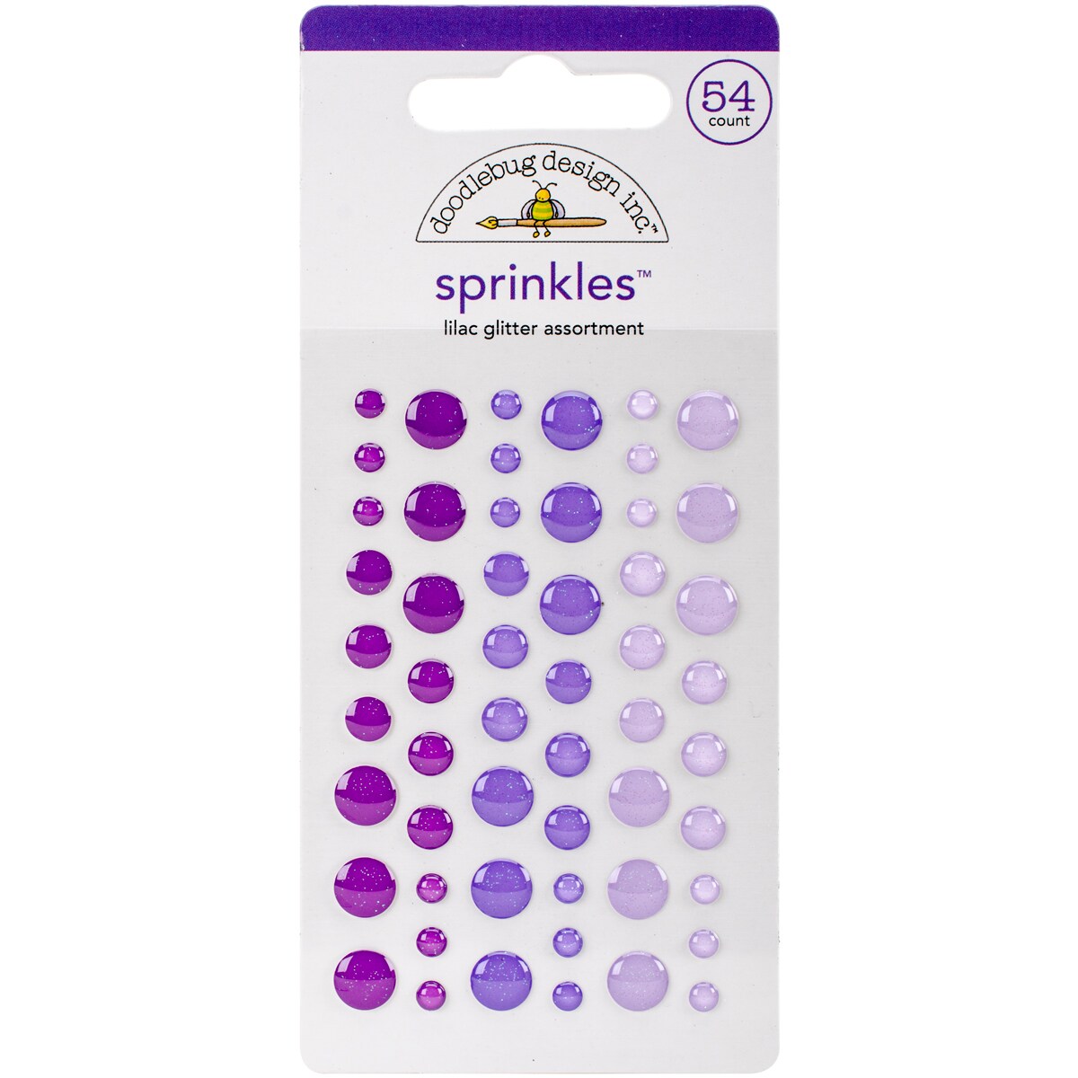 Doodlebug Sprinkles Adhesive Glitter Enamel Dots 54/Pkg-Lilac | Michaels