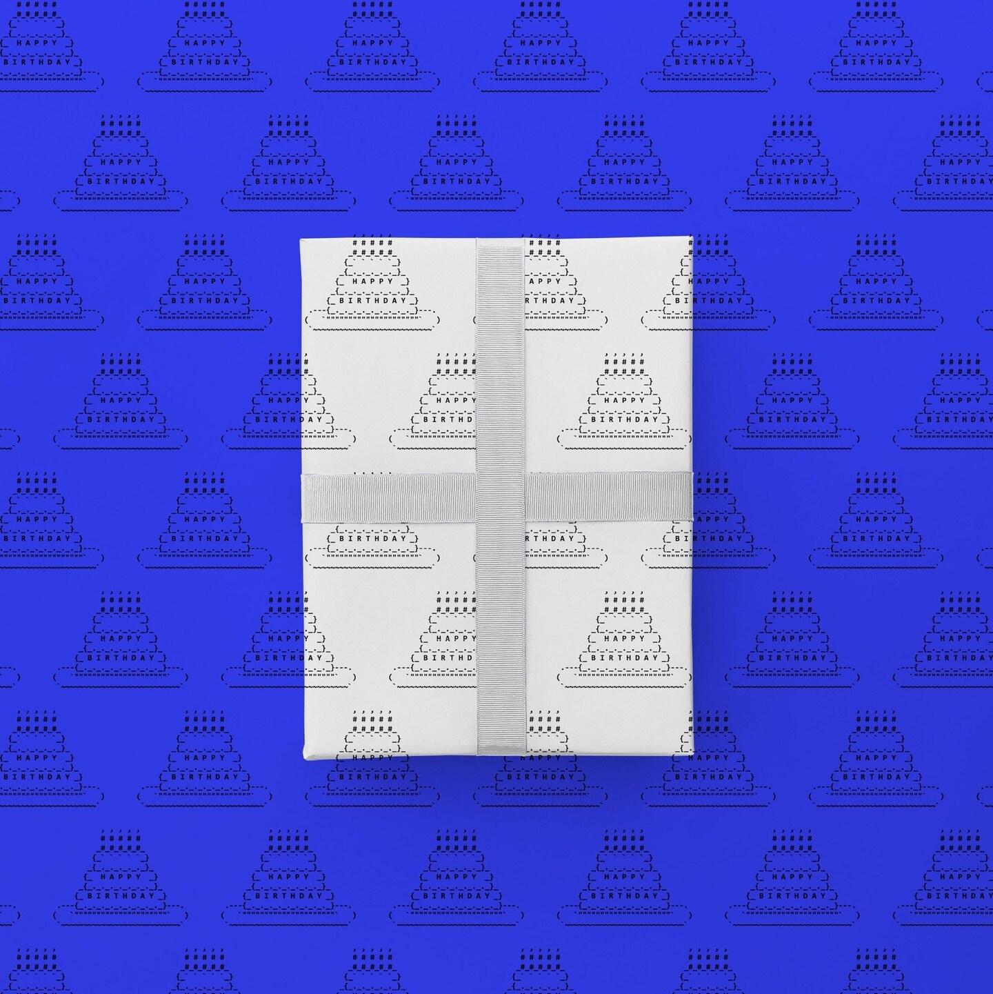 ASCII Art Birthday Cake Gift Wrap | Michaels