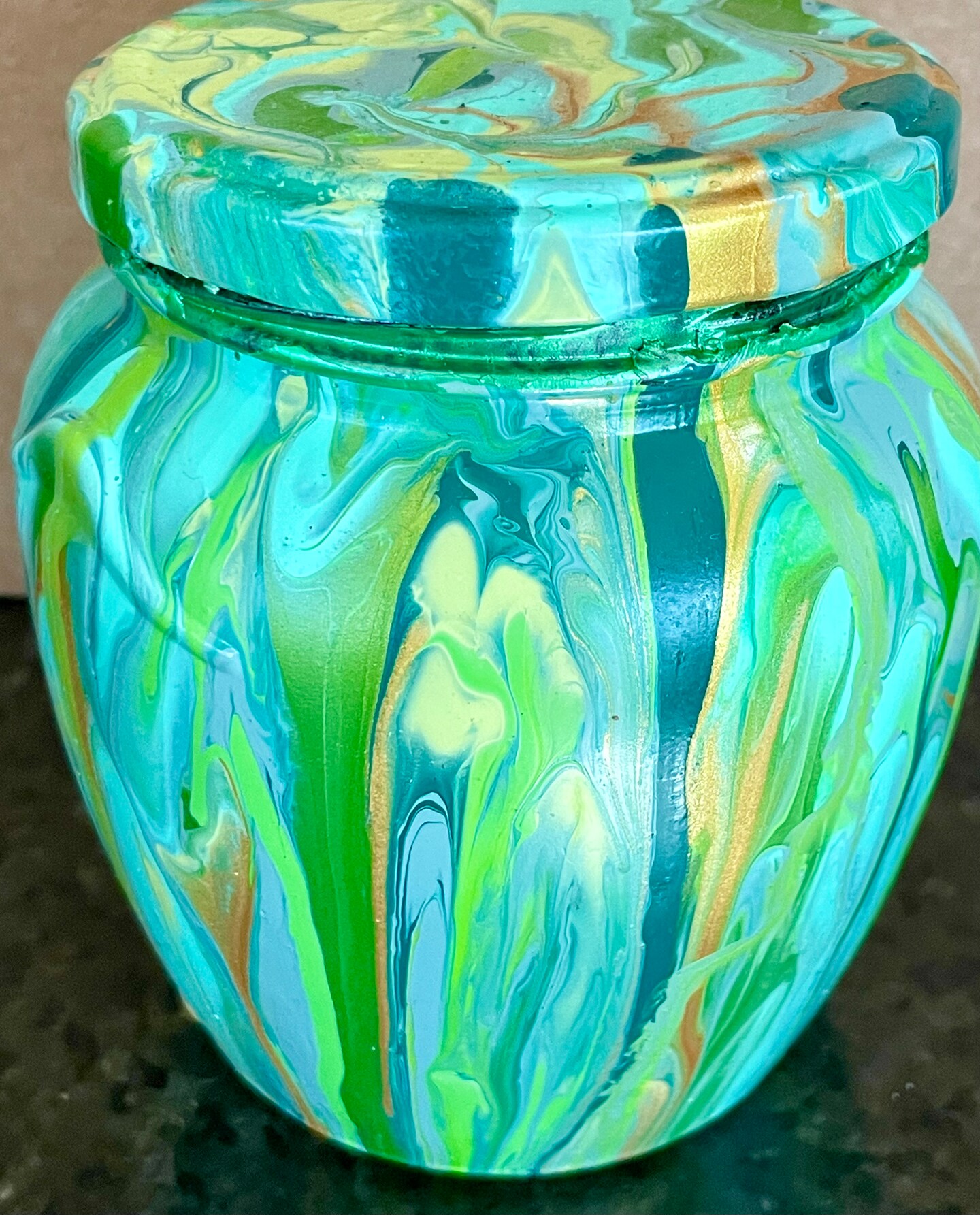 Hand painted decorative jar with lid | MakerPlace by Michaels