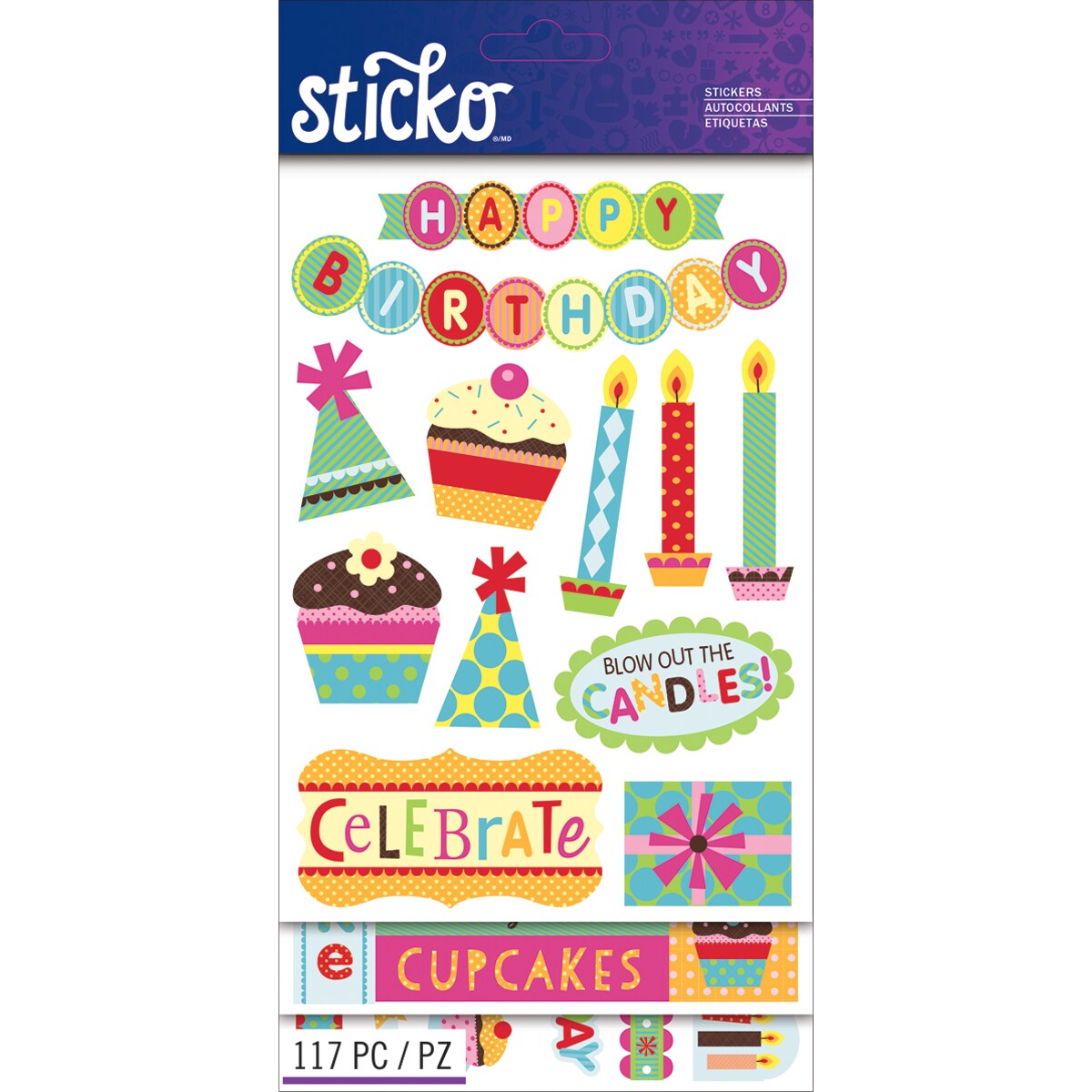Sticko Themed Flip Pack Stickers 117/Pkg-Birthday | Michaels
