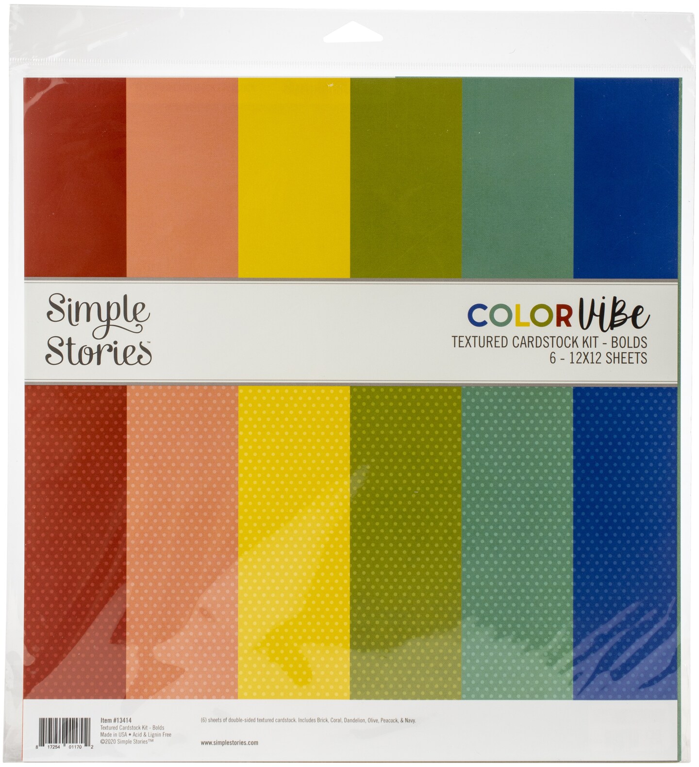 Simple Stories Color Vibe Double-Sided Paper Pack 6/Pkg-Bold | Michaels