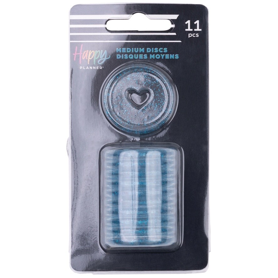 Happy Planner Plastic Discs-Blue Glitter | Michaels