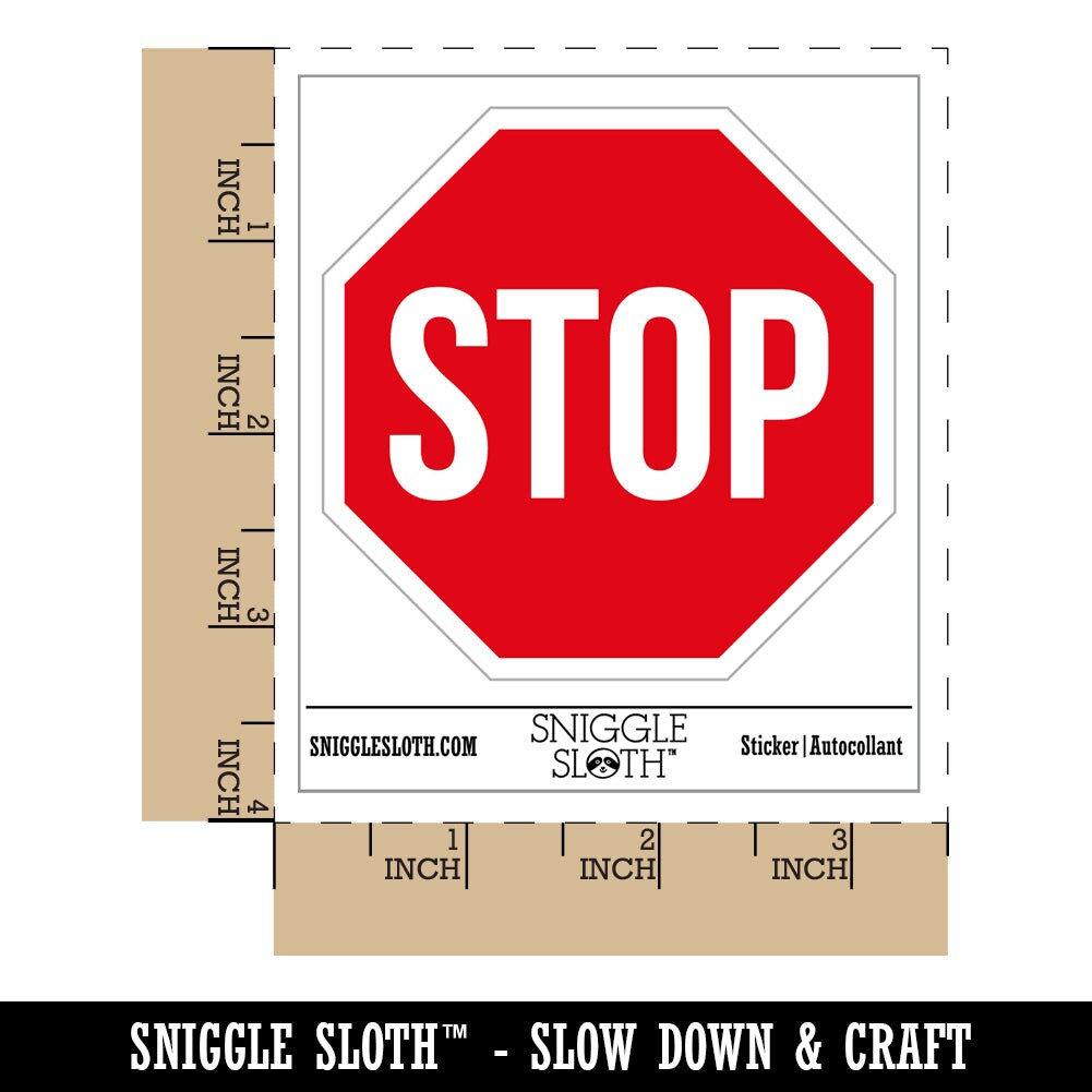 Stop Sign Waterproof Vinyl Phone Tablet Laptop Water Bottle Sticker Set ...