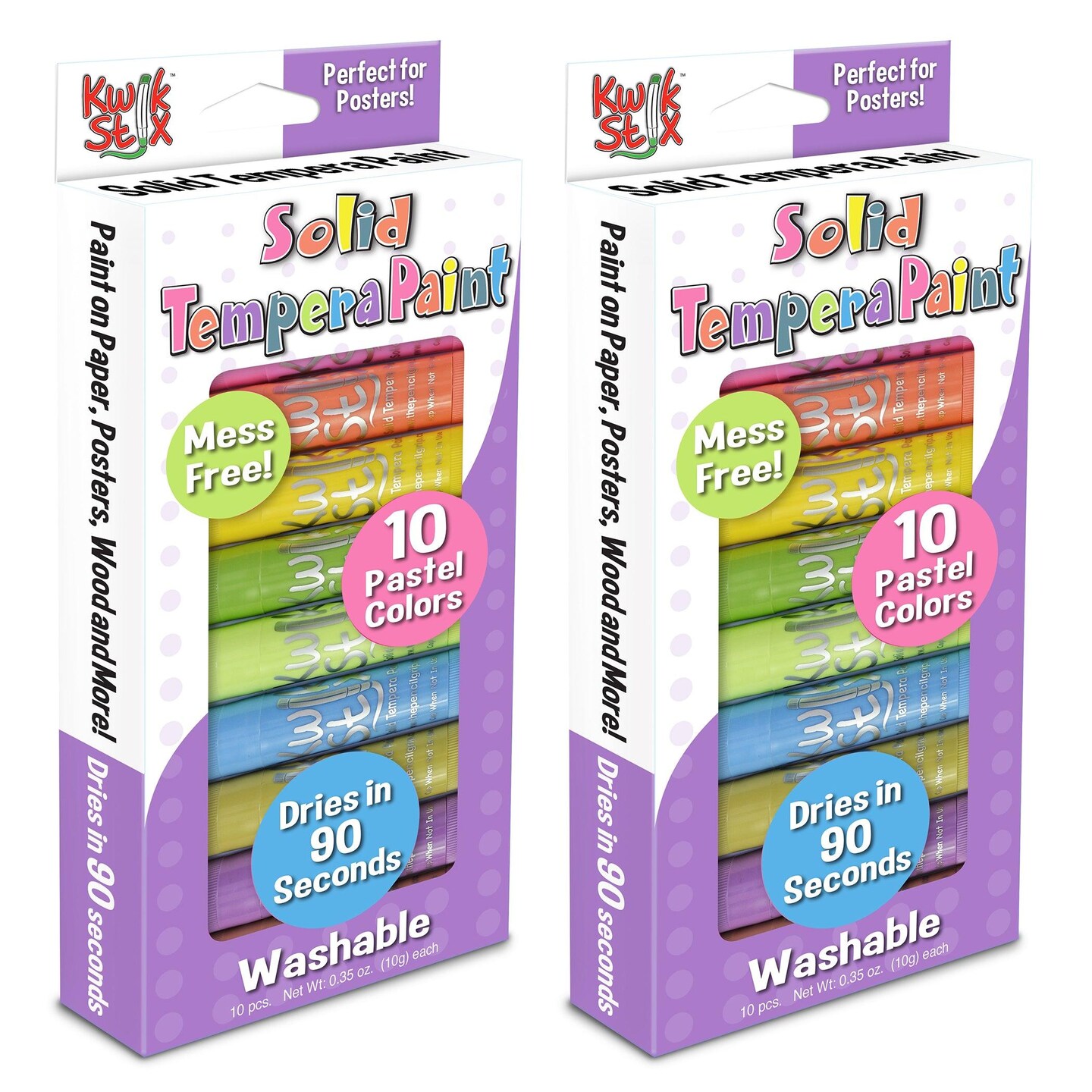 Solid Tempera Paint, Pastel Tones, 10 Per Pack, 2 Packs | Michaels