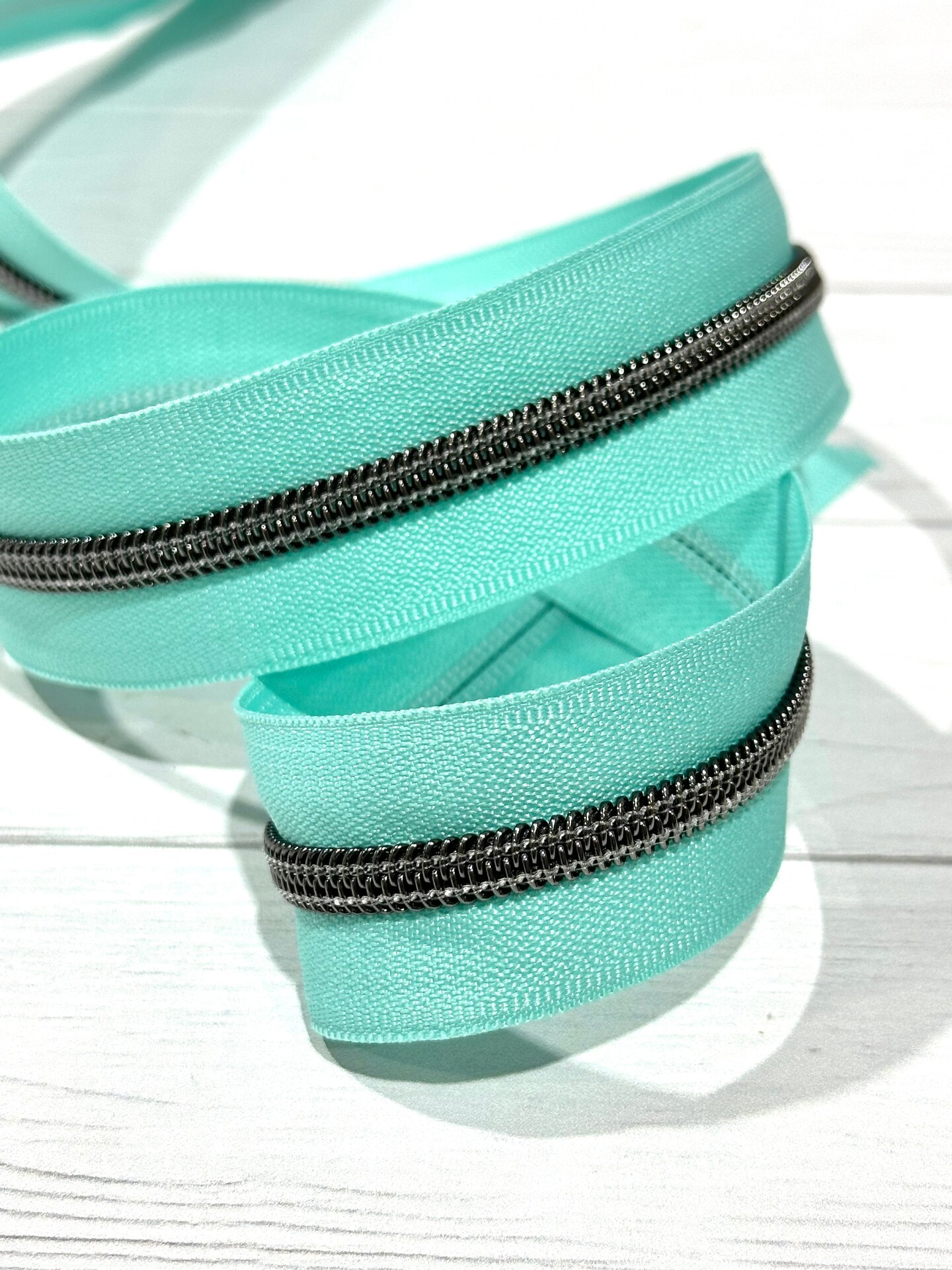 Mint with Gunmetal Teeth Zipper Tape | Michaels