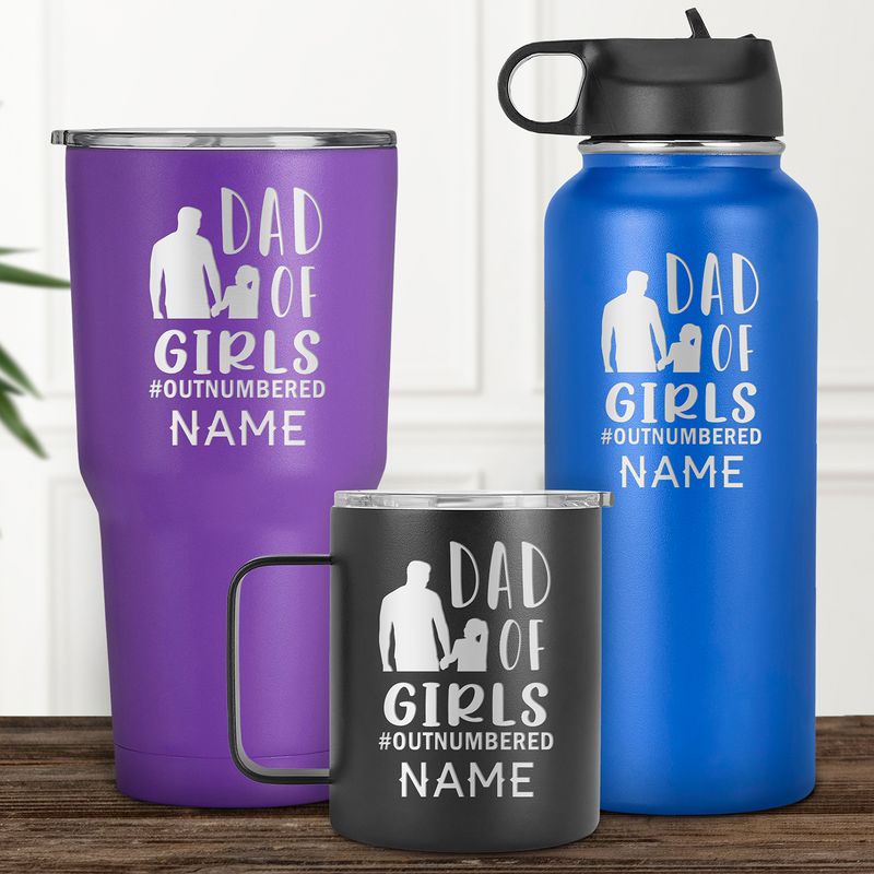 Personalized Dad Tumbler Cup, Dad Mug, Father's Day Gift, "Dad of Girls ...